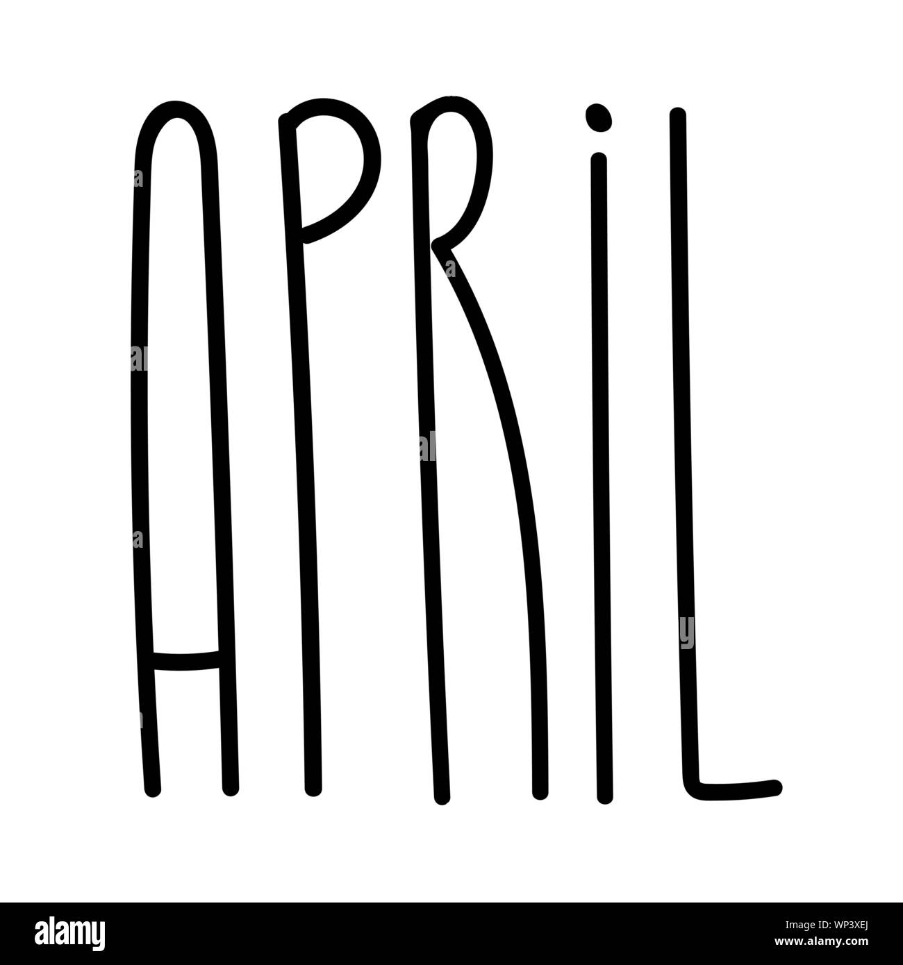 Seasonal calendar typography template text lettering month Stock Vector ...