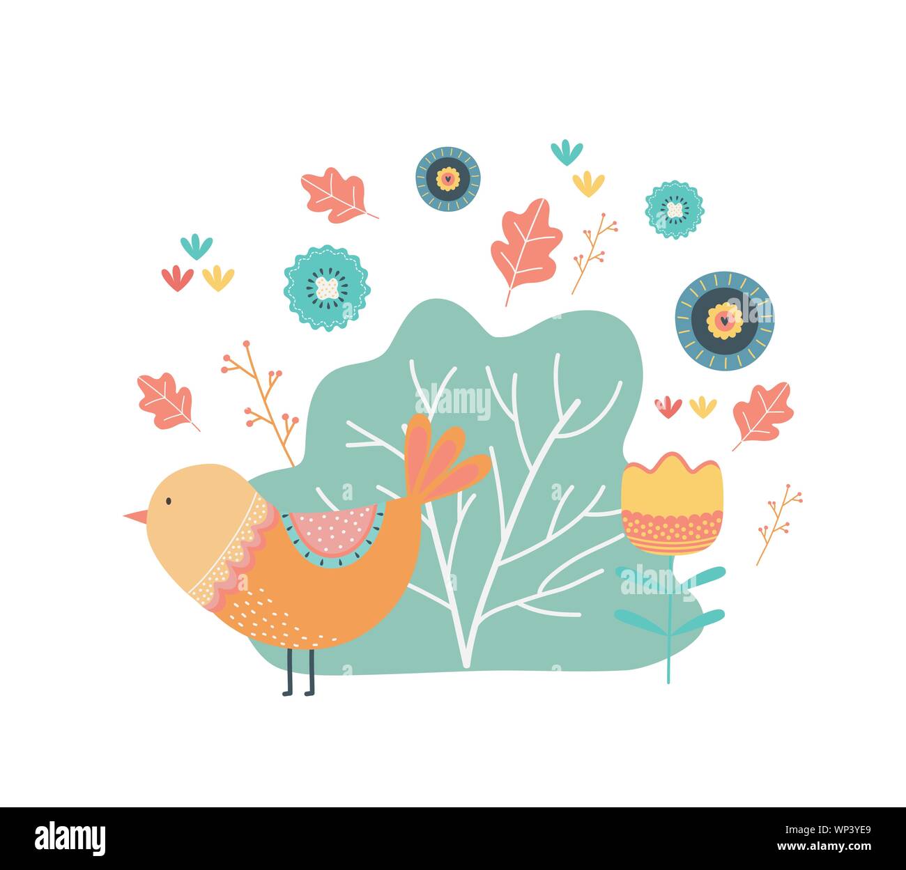 Bird cartoon design, Animal cute zoo life nature and fauna theme Vector ...