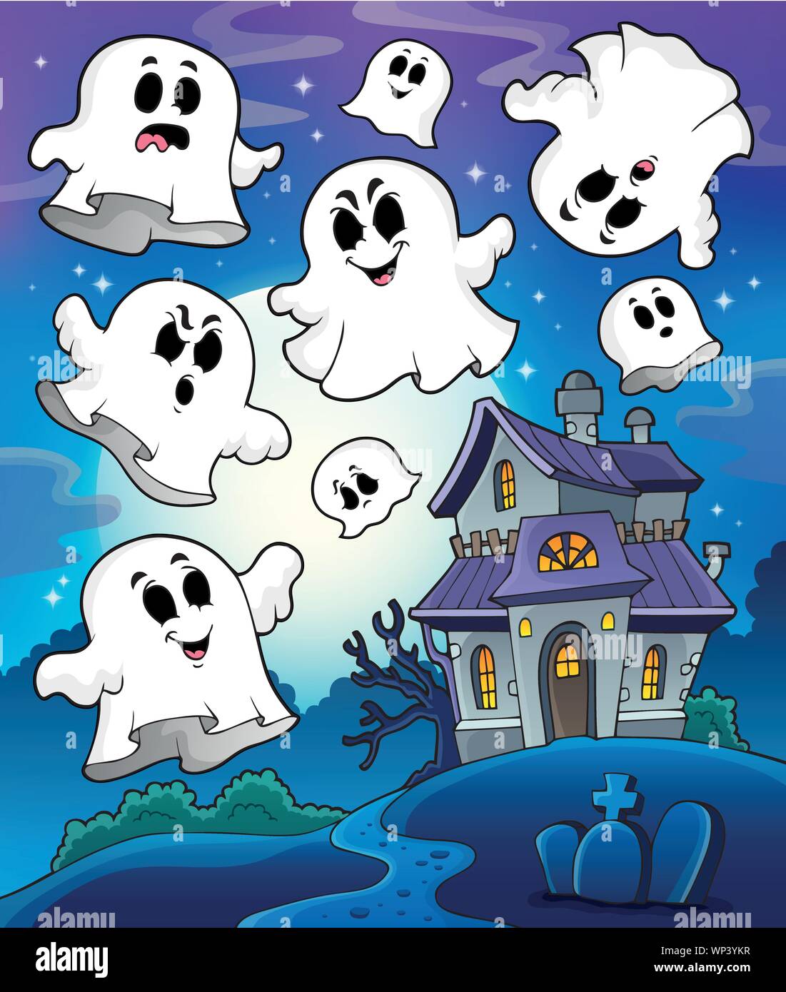 Spirit house ghost Stock Vector Images - Alamy