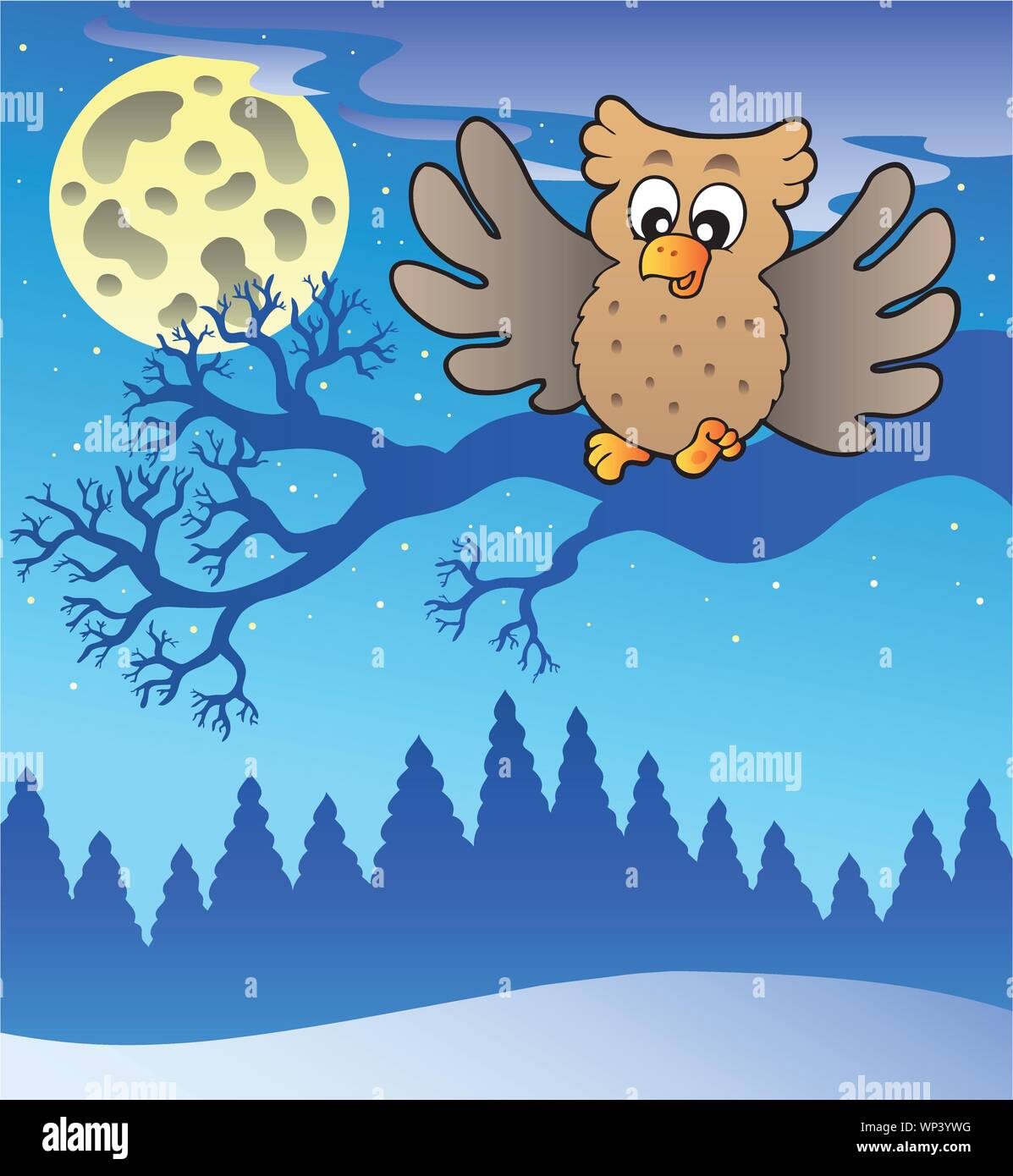 Flying snow owl Stock Vector Images - Alamy