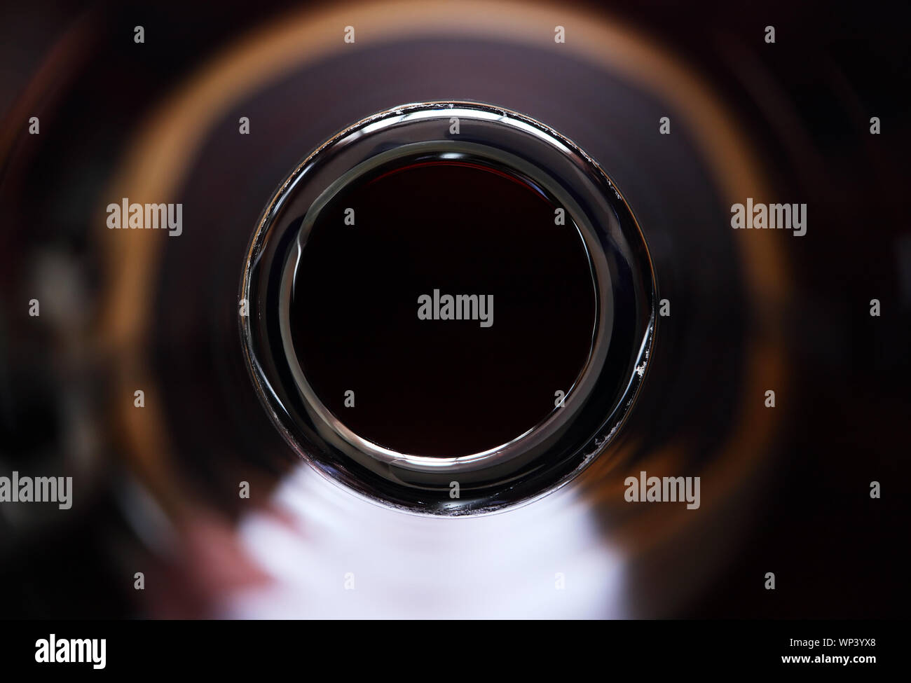 Nice background. Top view of the glass brown bottle Stock Photo - Alamy