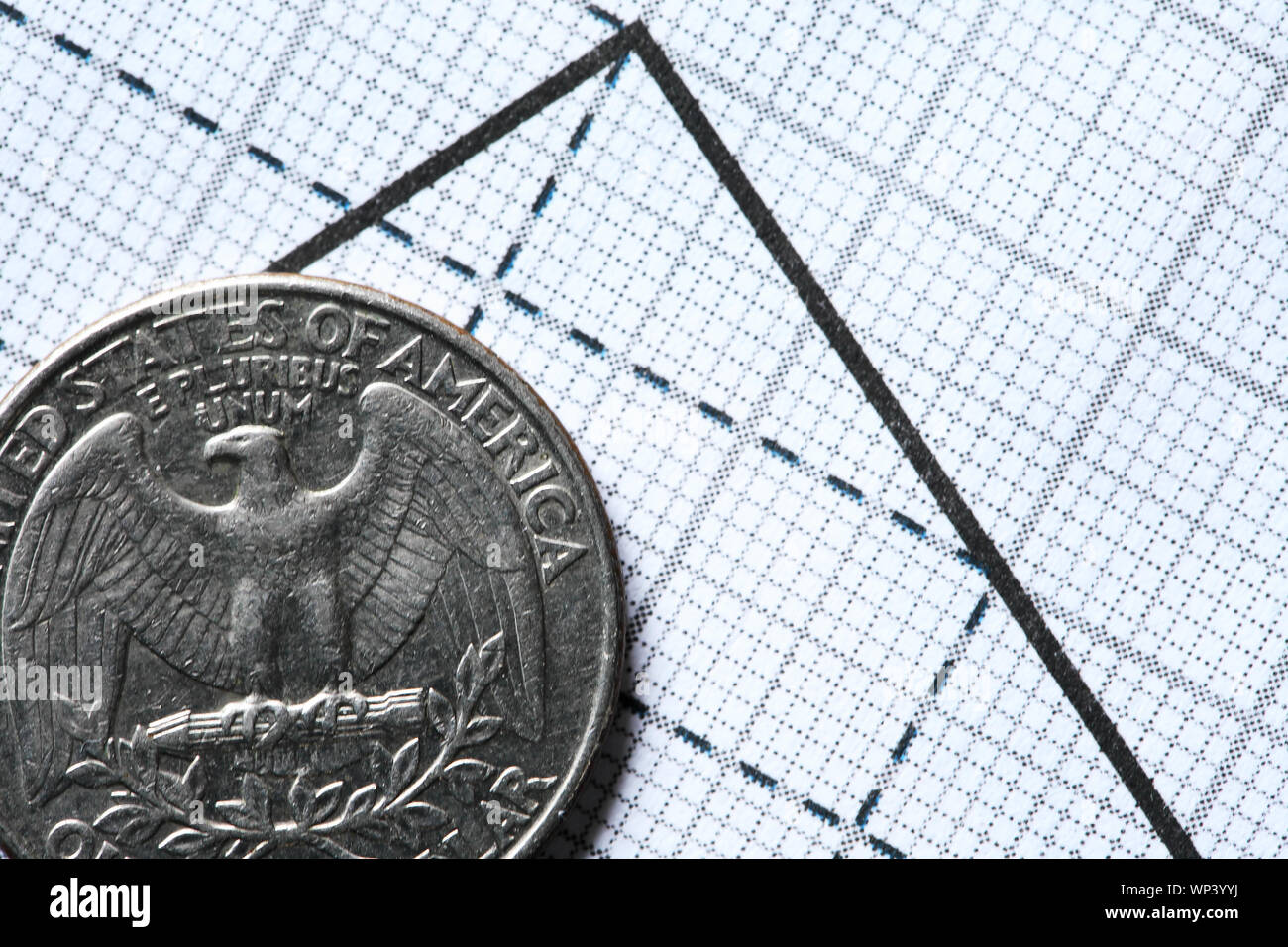 Closeup of one USA coin on paper background with graph Stock Photo - Alamy