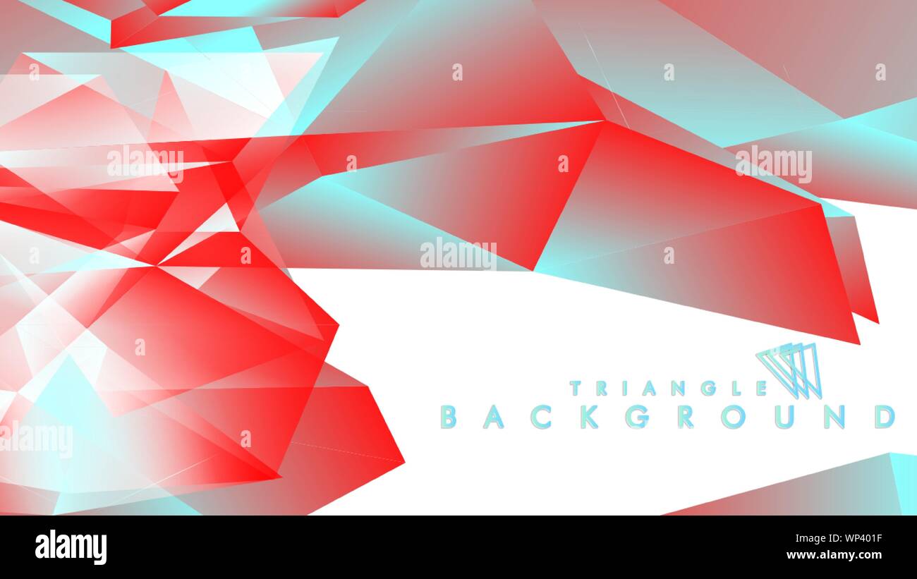 Abstract background vector triangle pattern with red and blue gradient ...
