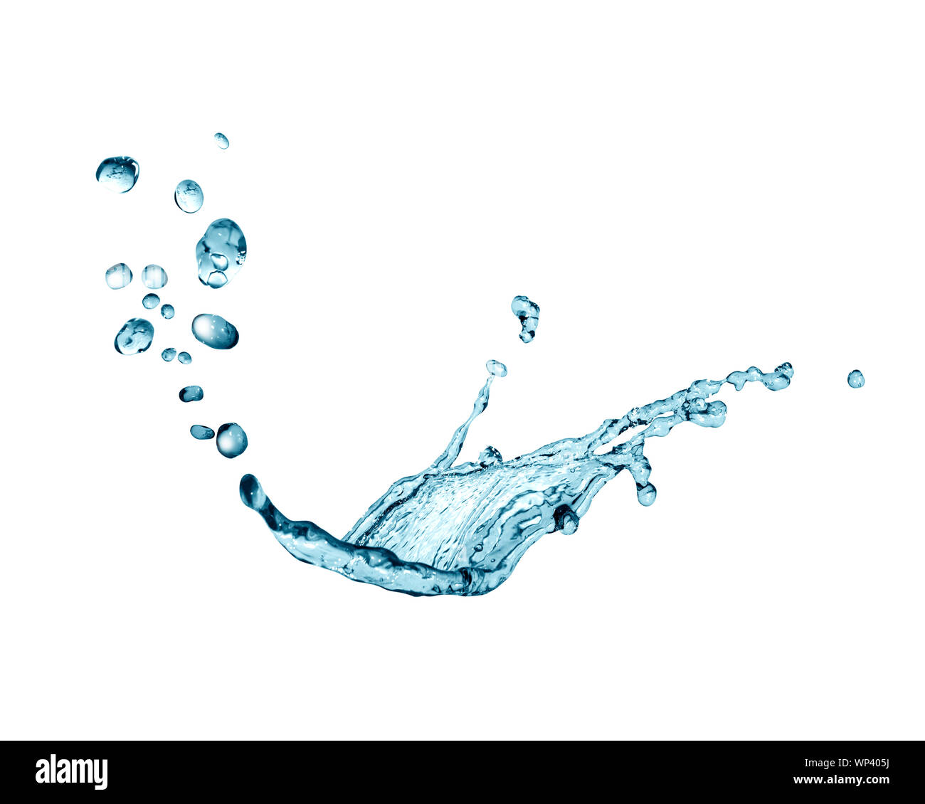 Nice abstract blue water splash on white background Stock Photo - Alamy