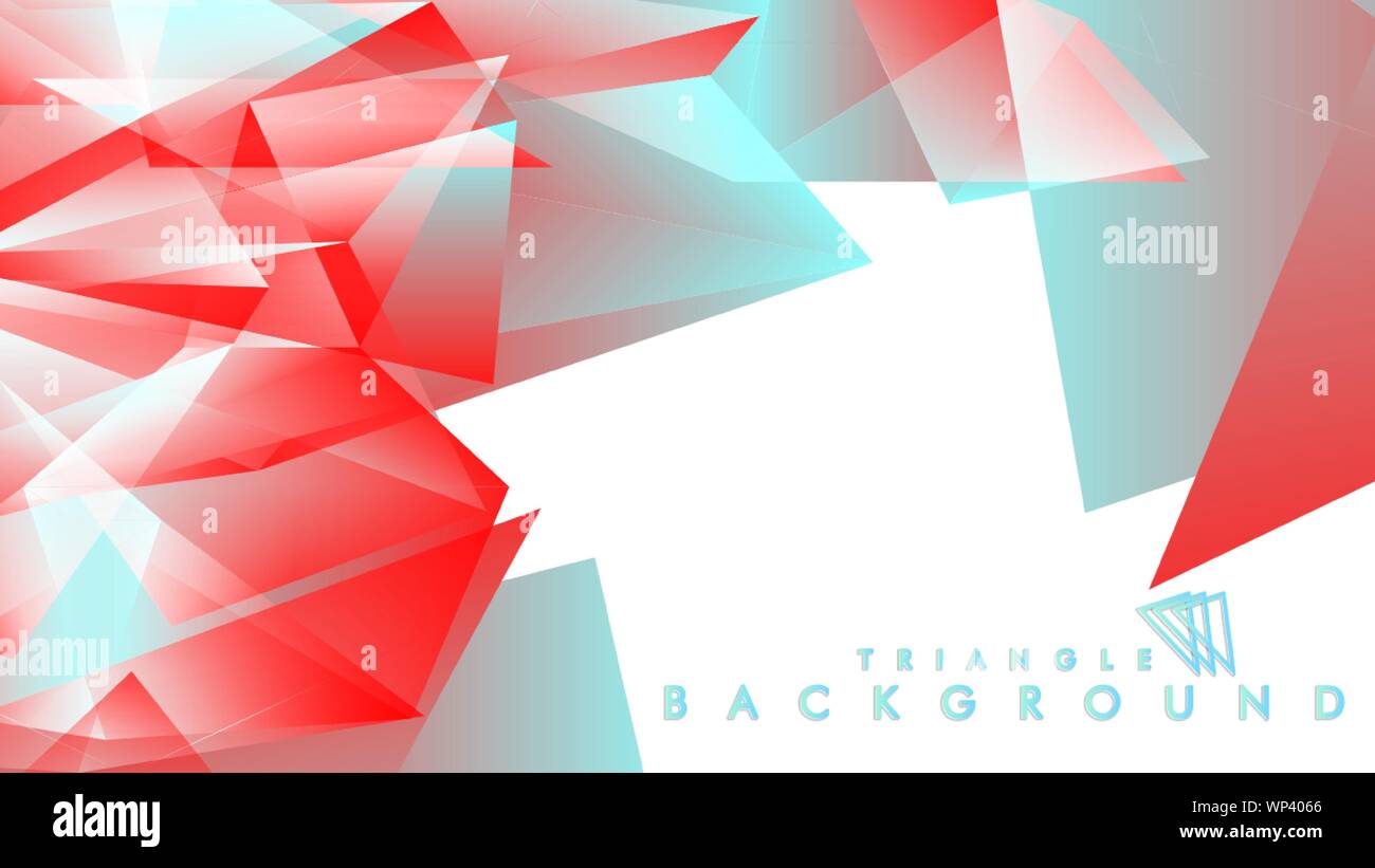 Abstract background vector triangle pattern with red and blue gradient ...