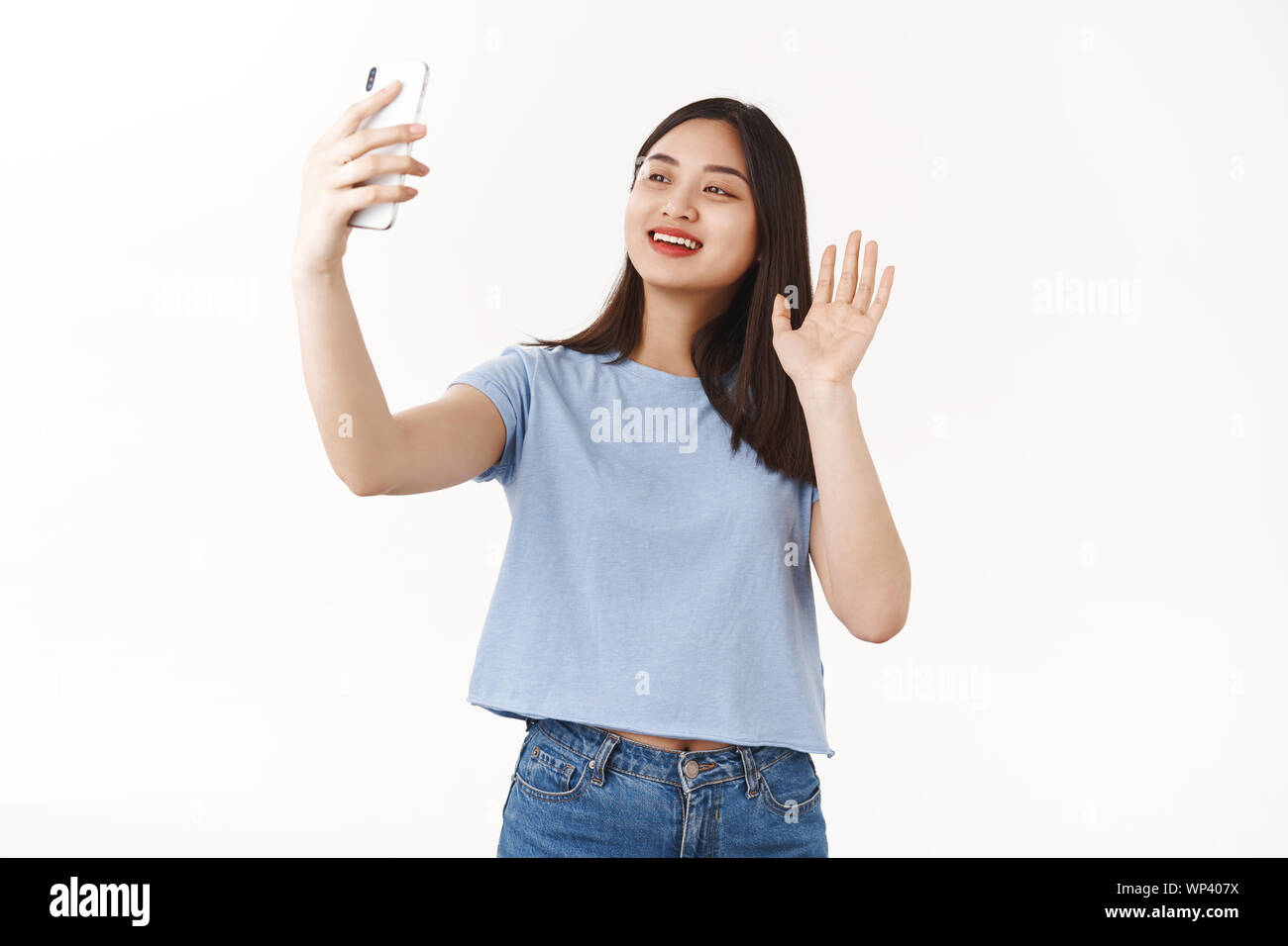 Hey how going. Optimistic cute friendly outgoing brunette asian woman ...