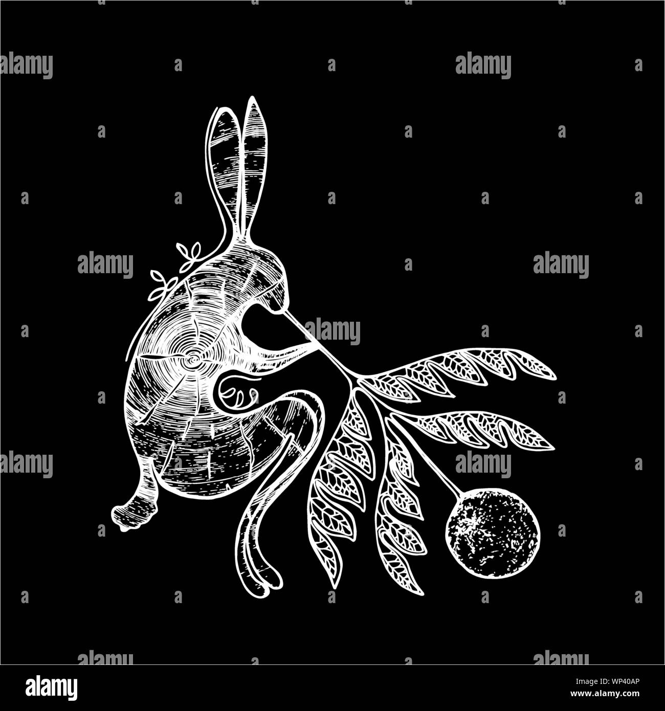 Moon rabbit illustration hi-res stock photography and images - Alamy