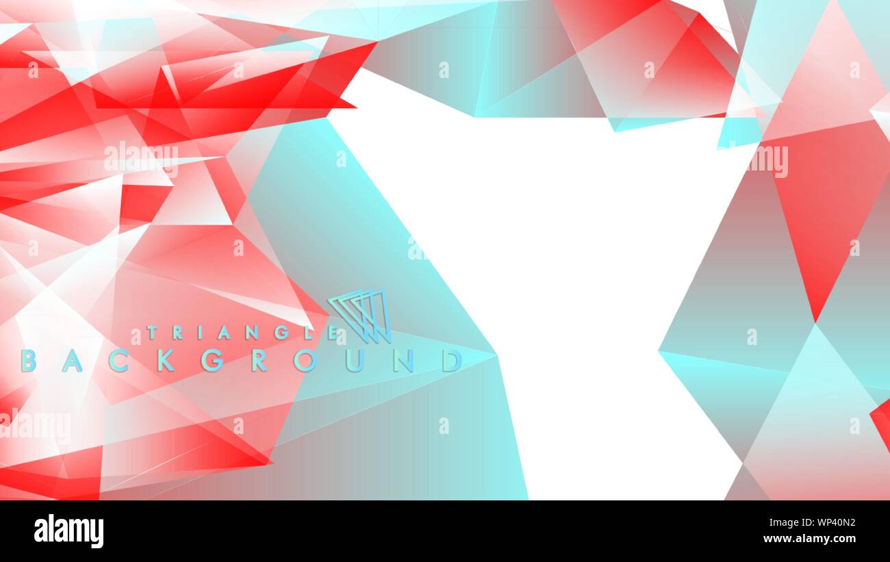 Abstract background vector triangle pattern with red and blue gradient ...