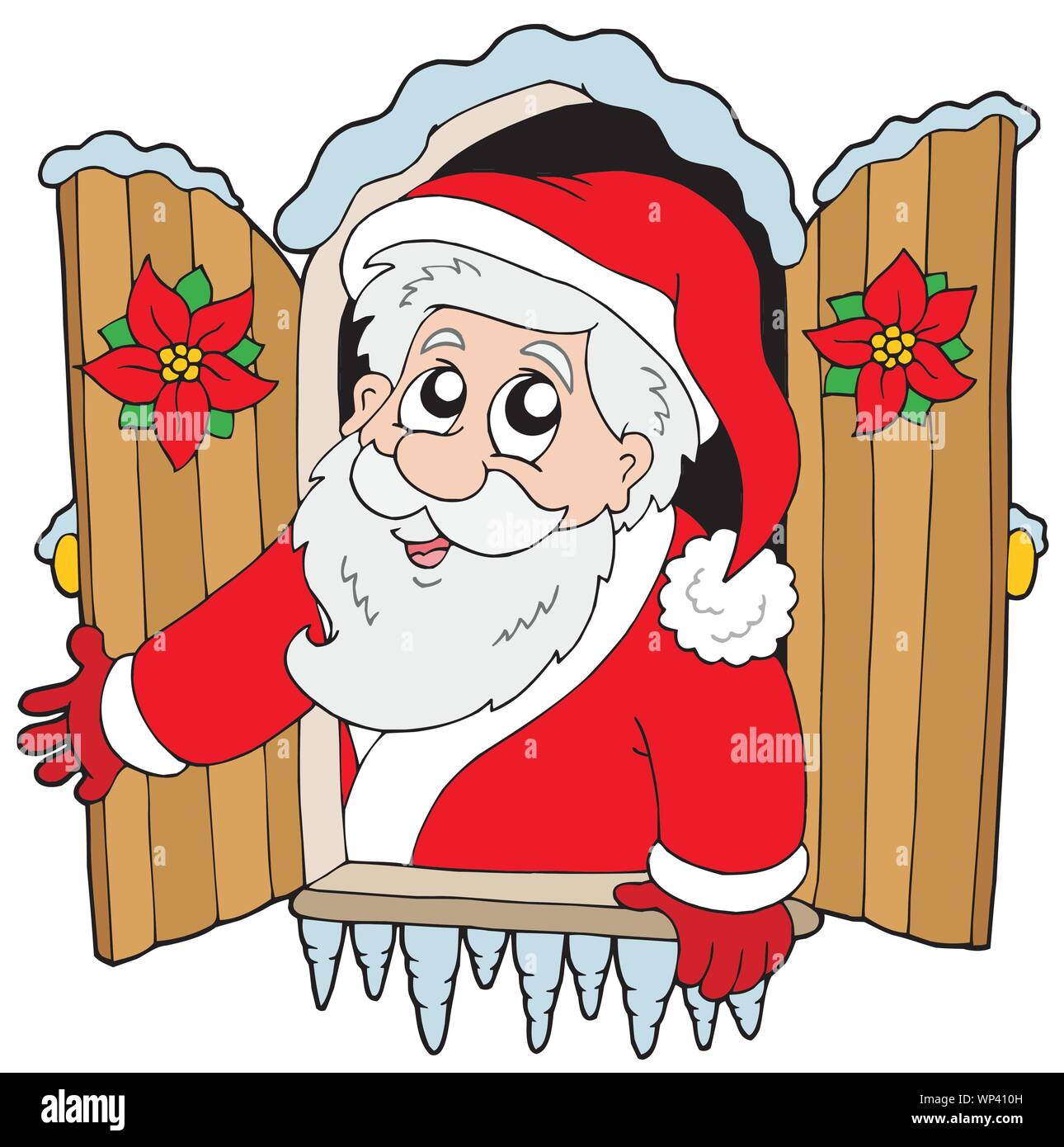 Christmas window with Santa Claus Stock Vector Image & Art - Alamy
