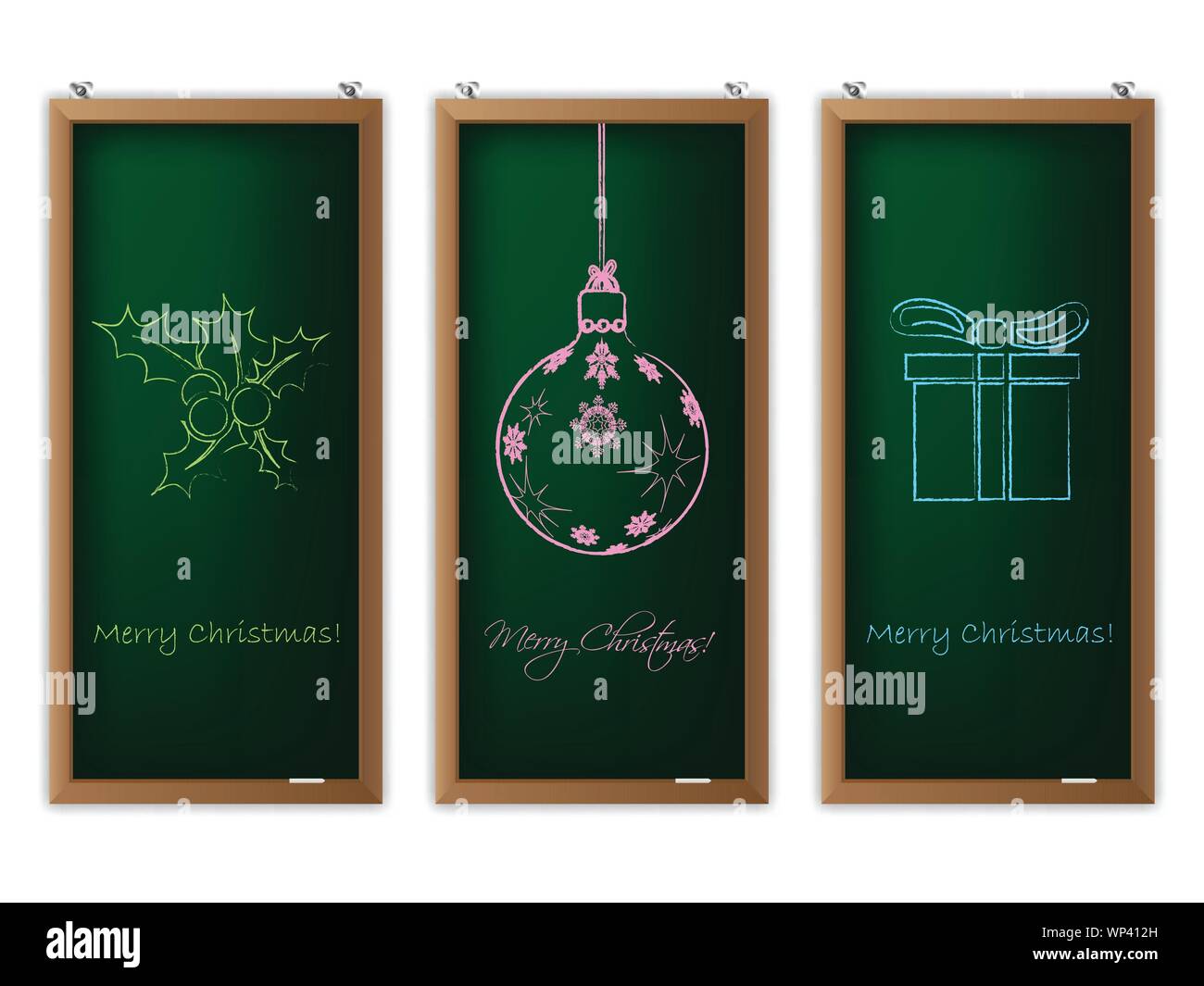Christmas label set with christmas decorations Stock Vector Image & Art ...