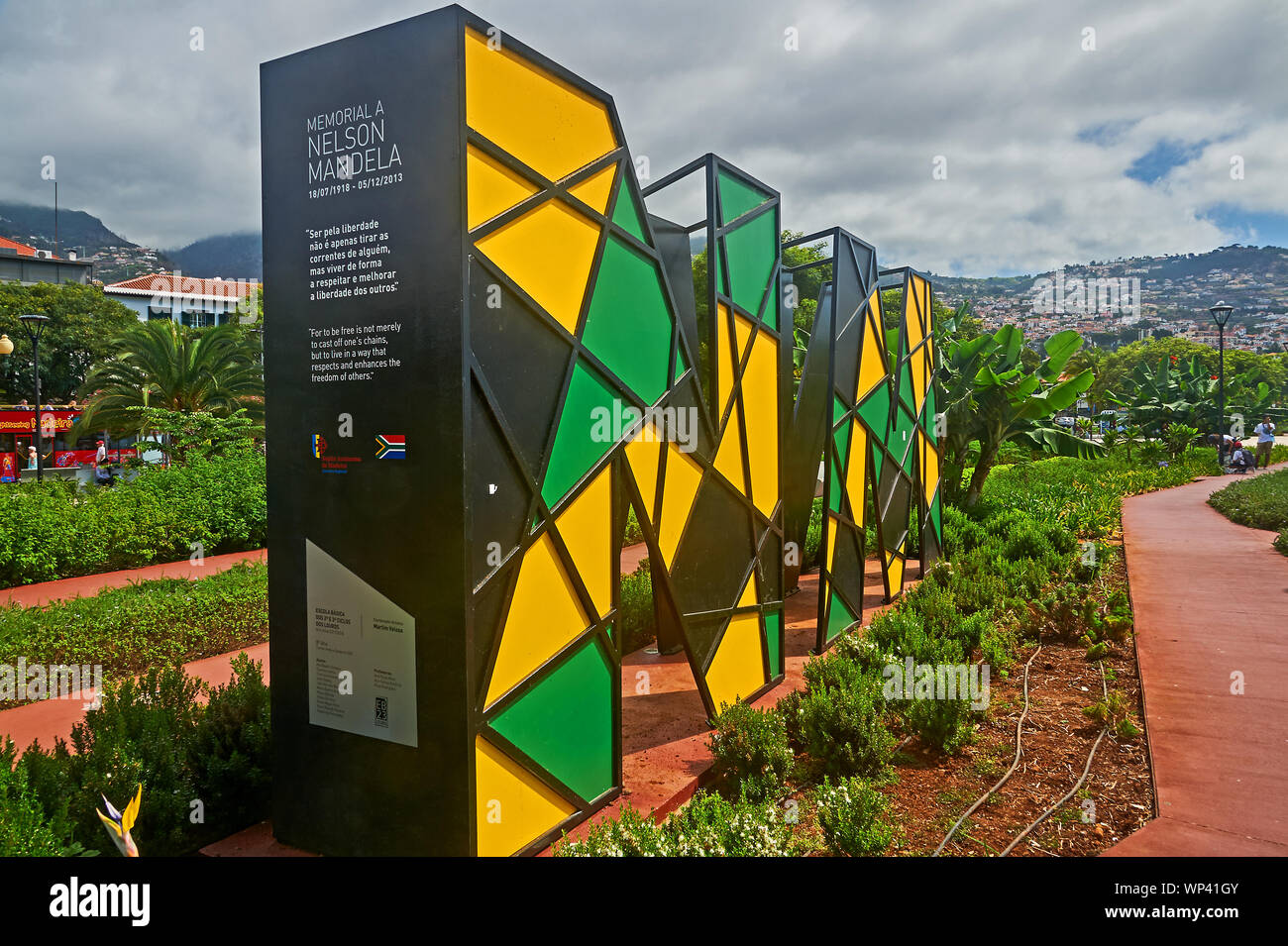 Funchal, Madeira and the Nelson Mandela memorial gardens on the ...