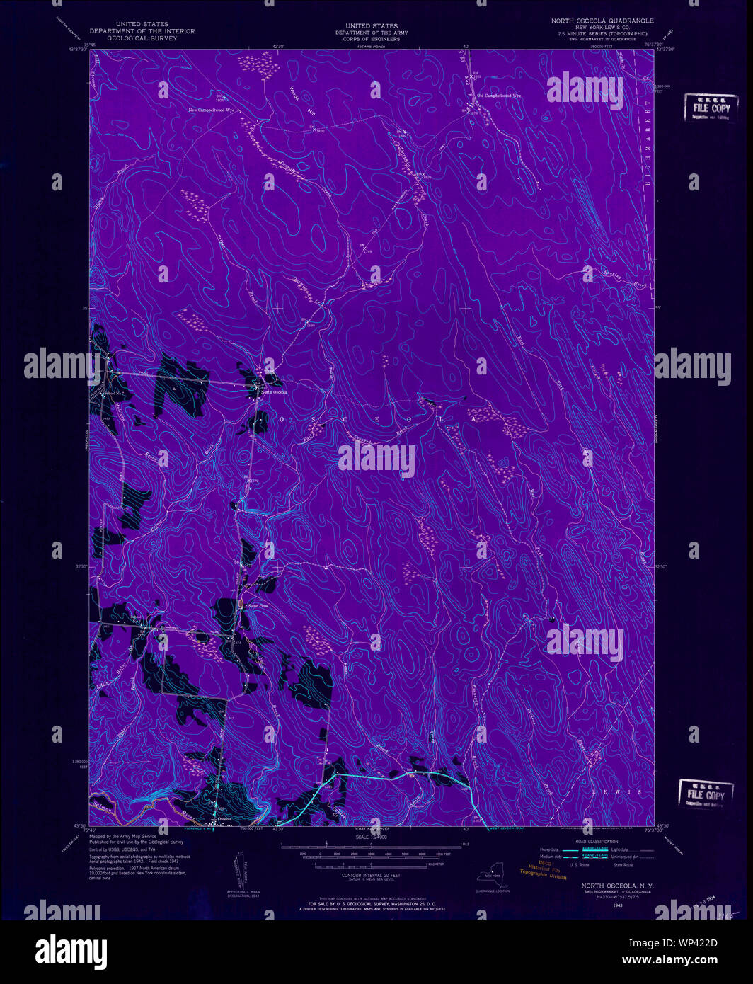 New York NY North Osceola 128760 1943 24000 Inverted Restoration Stock ...