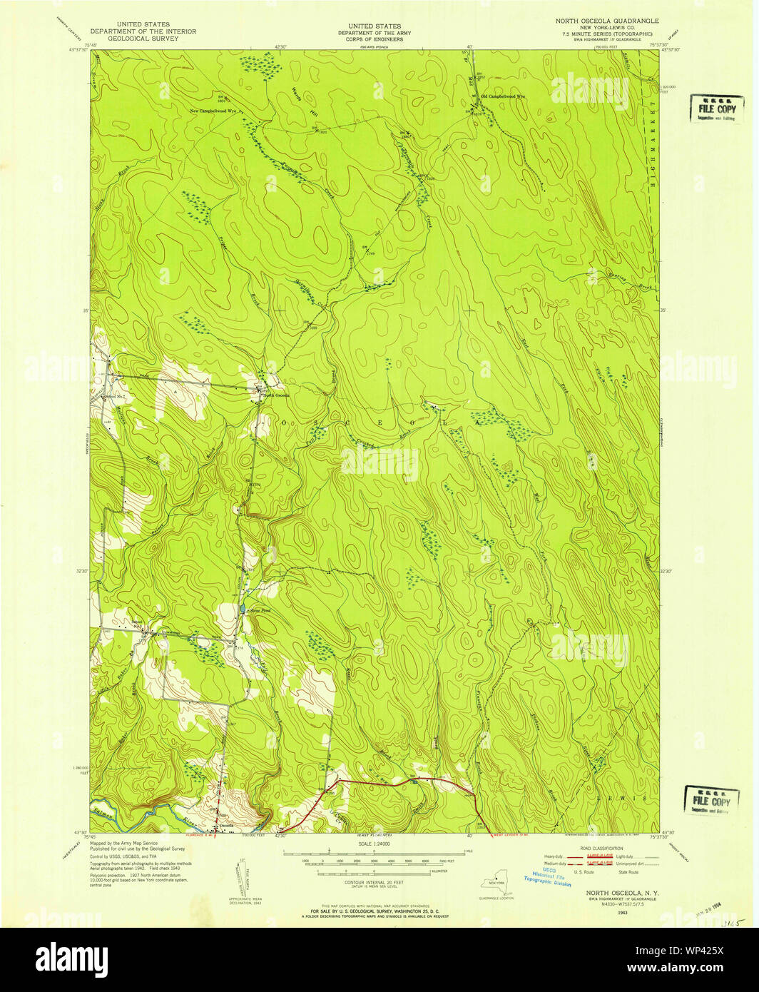 New York NY North Osceola 128760 1943 24000 Restoration Stock Photo - Alamy