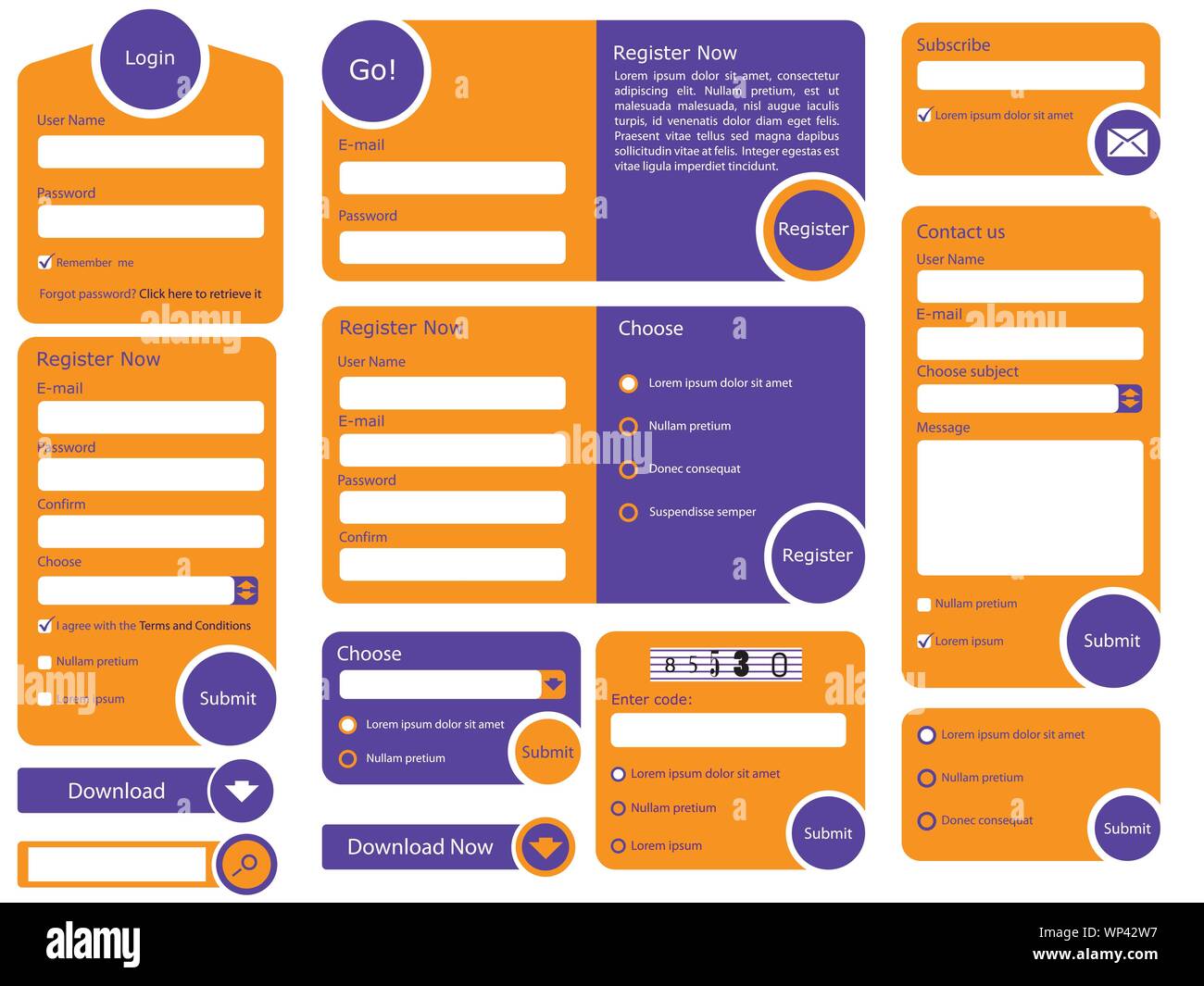 Trendy flat web form design Stock Vector Image & Art - Alamy