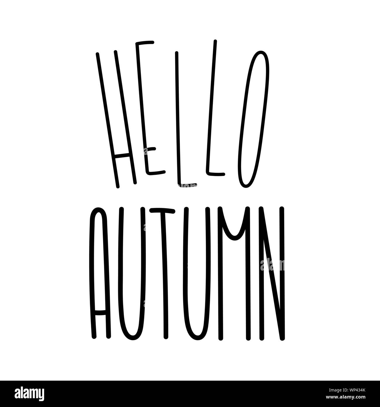 Autumn lettering in tall fun font with cute letters Stock Vector Image ...