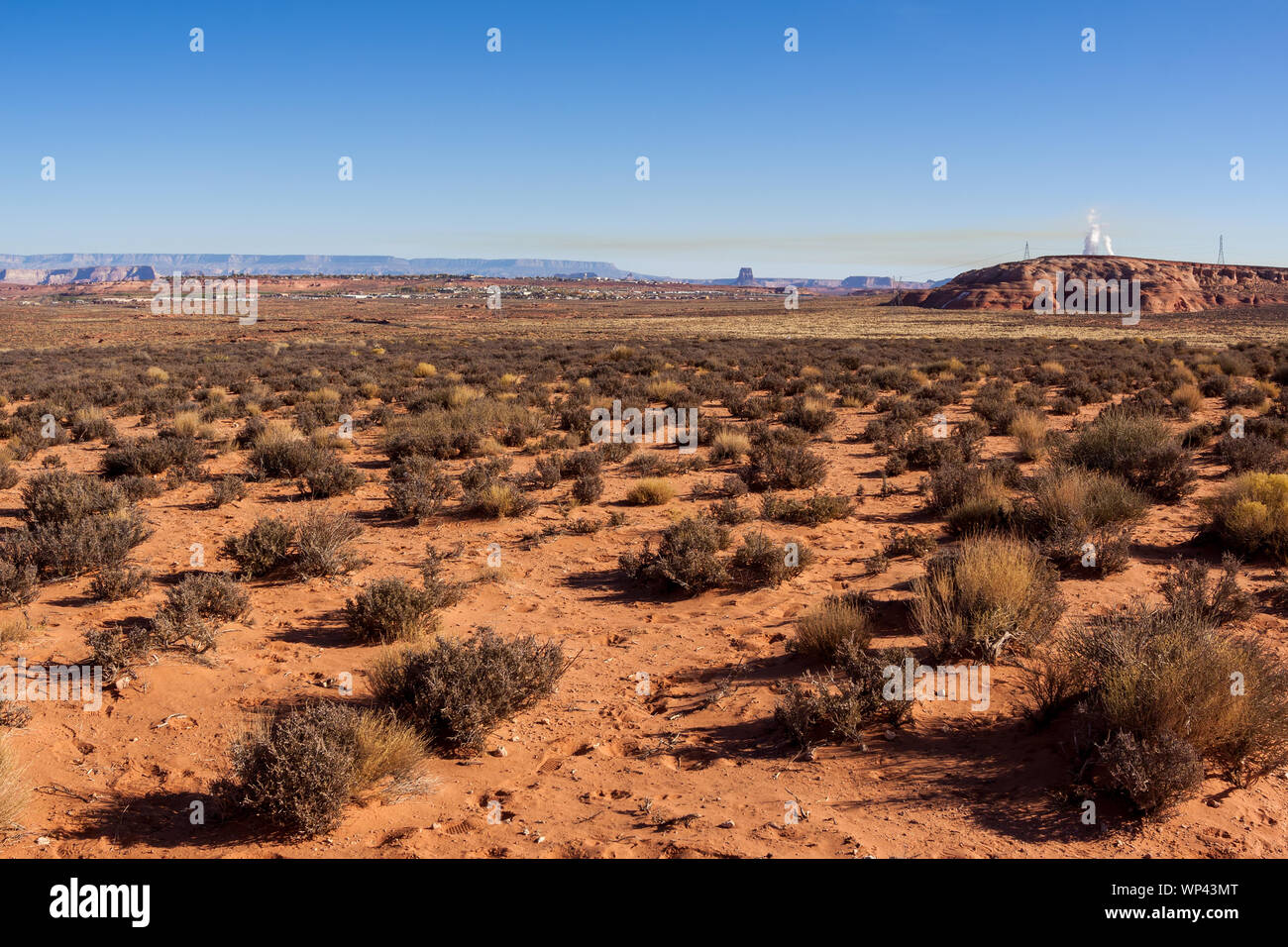 View from the Arizona Desert towards Page showing pollution on the ...