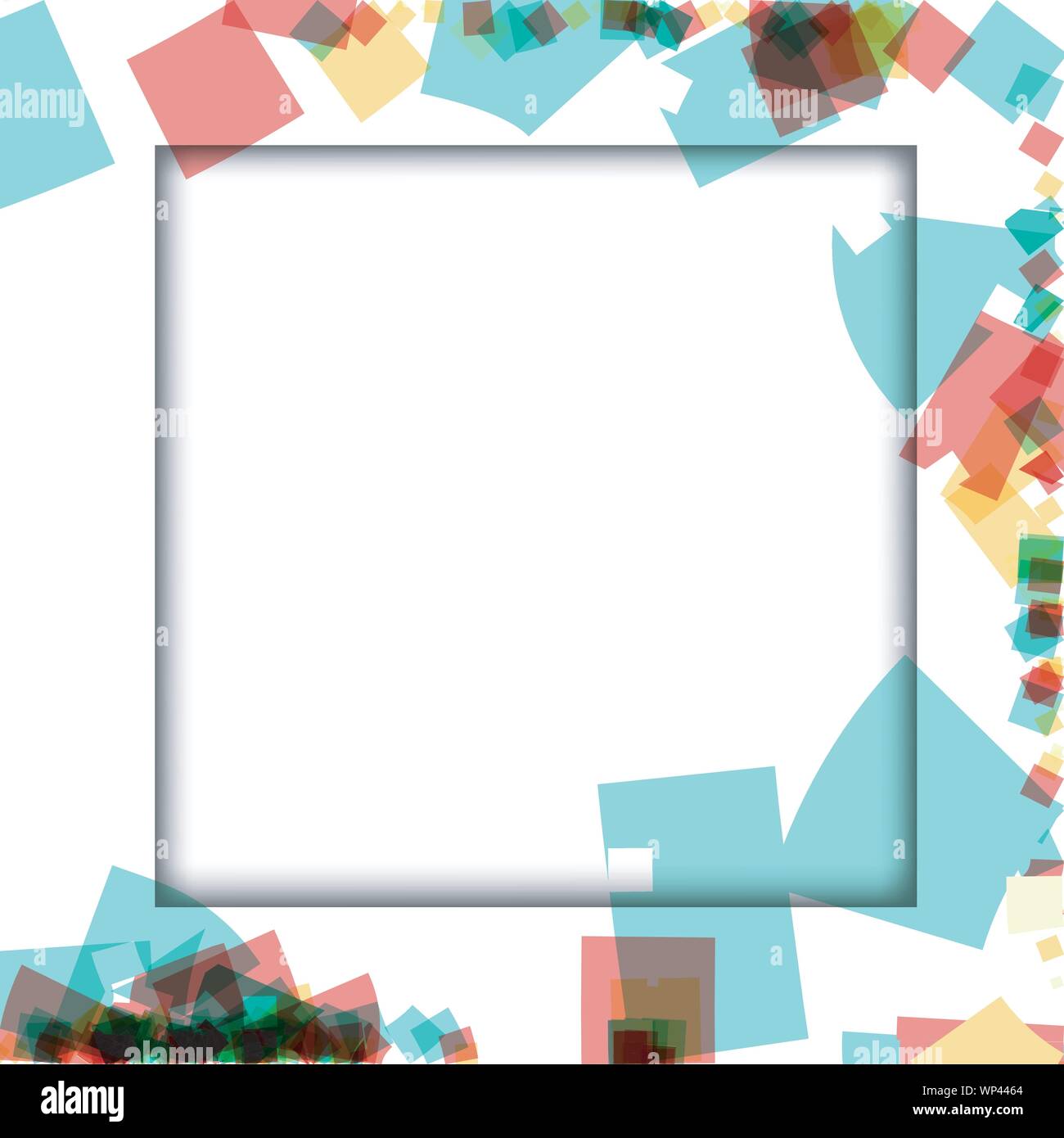 Colorful photo frames, vector illustrations. square borders with ...
