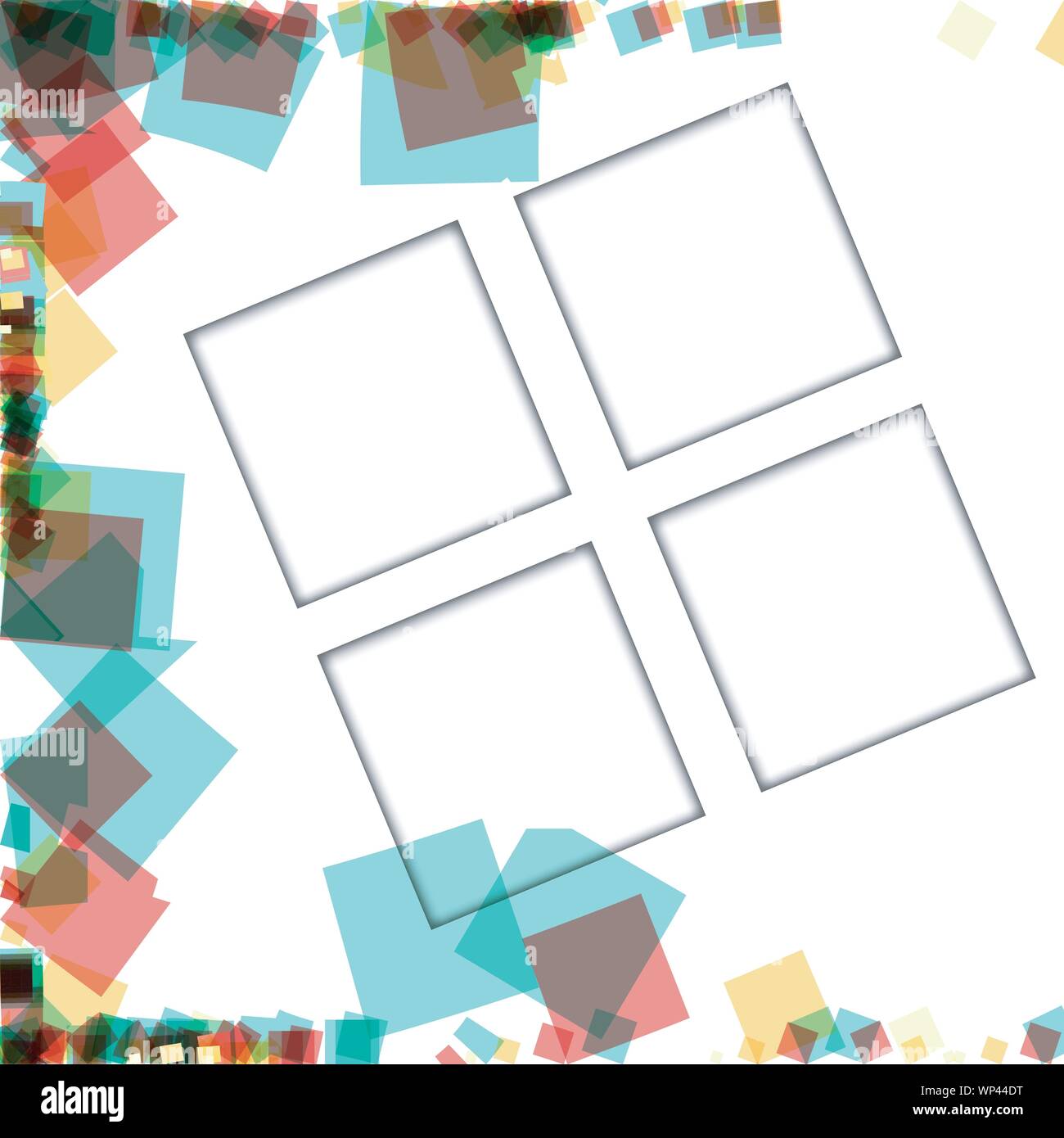 Colorful photo frames, vector illustrations. square borders with ...