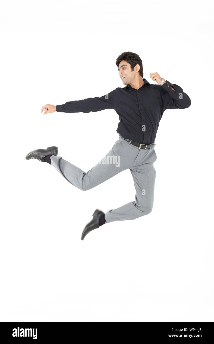 Black man jumping Cut Out Stock Images & Pictures - Alamy