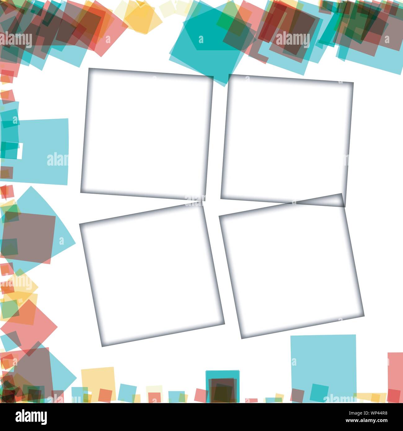 Colorful photo frames, vector illustrations. square borders with ...