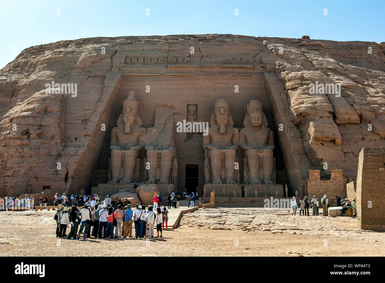 The magnificent ruins of the Great Temple of Ramesses II at Abu Simbel ...