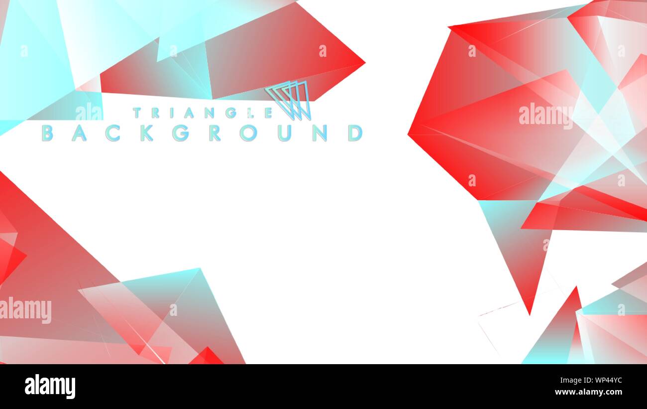 Abstract background vector triangle pattern with red and blue gradient ...