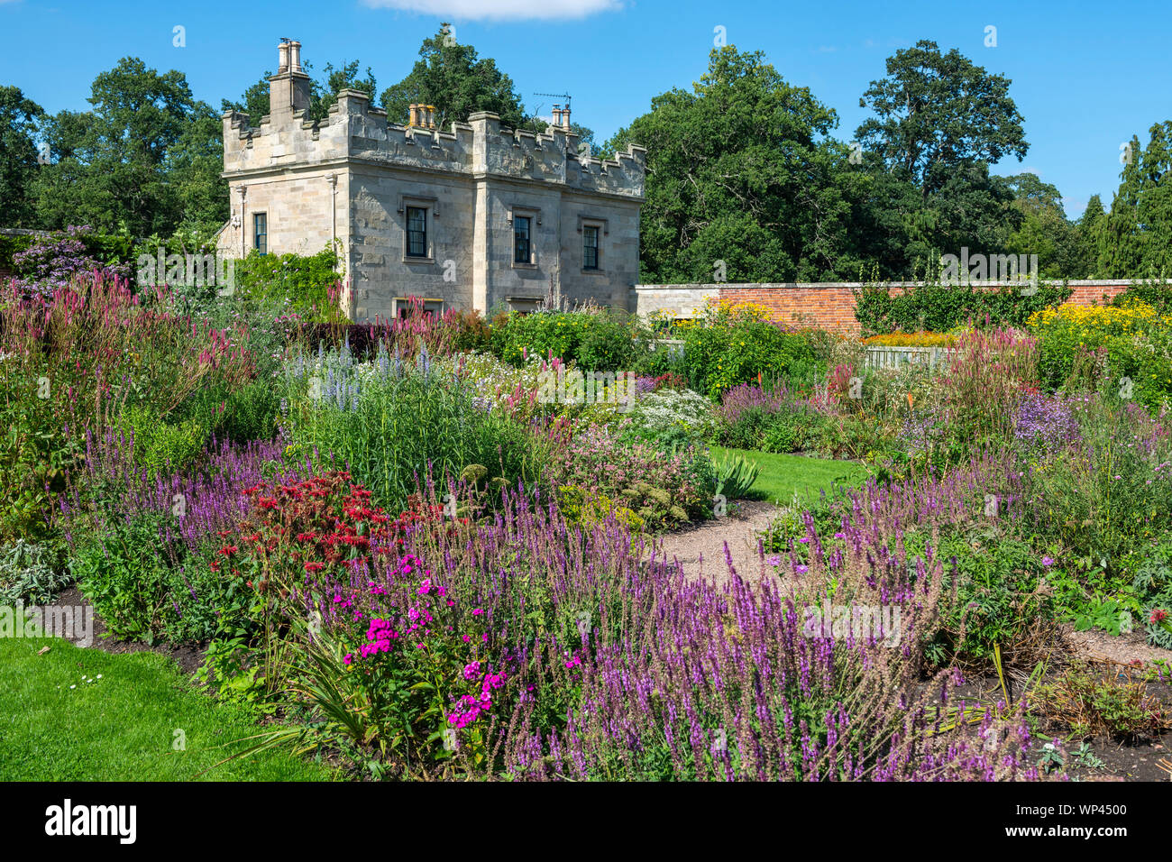 Herbaceous borders in Walled Garden at Floors Castle near Kelso ...