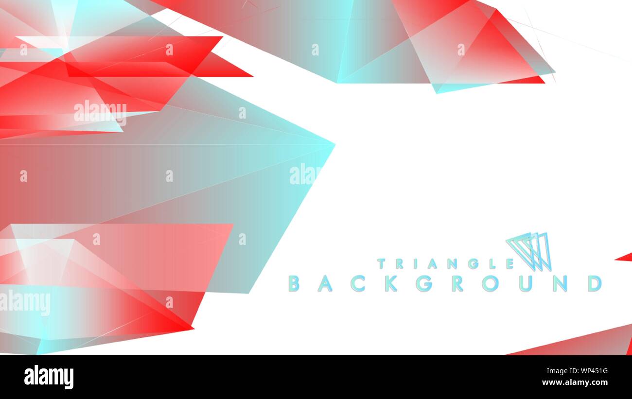 Abstract background vector triangle pattern with red and blue gradient ...