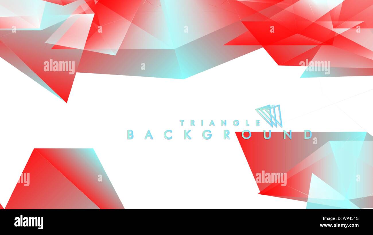 Abstract background vector triangle pattern with red and blue gradient ...