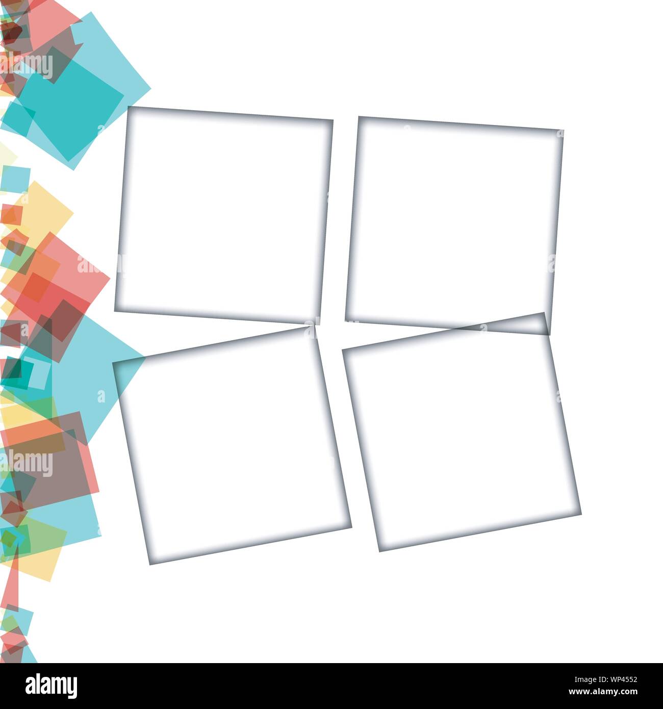 Colorful photo frames, vector illustrations. square borders with ...