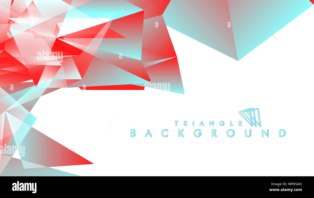 Abstract background vector triangle pattern with red and blue gradient ...