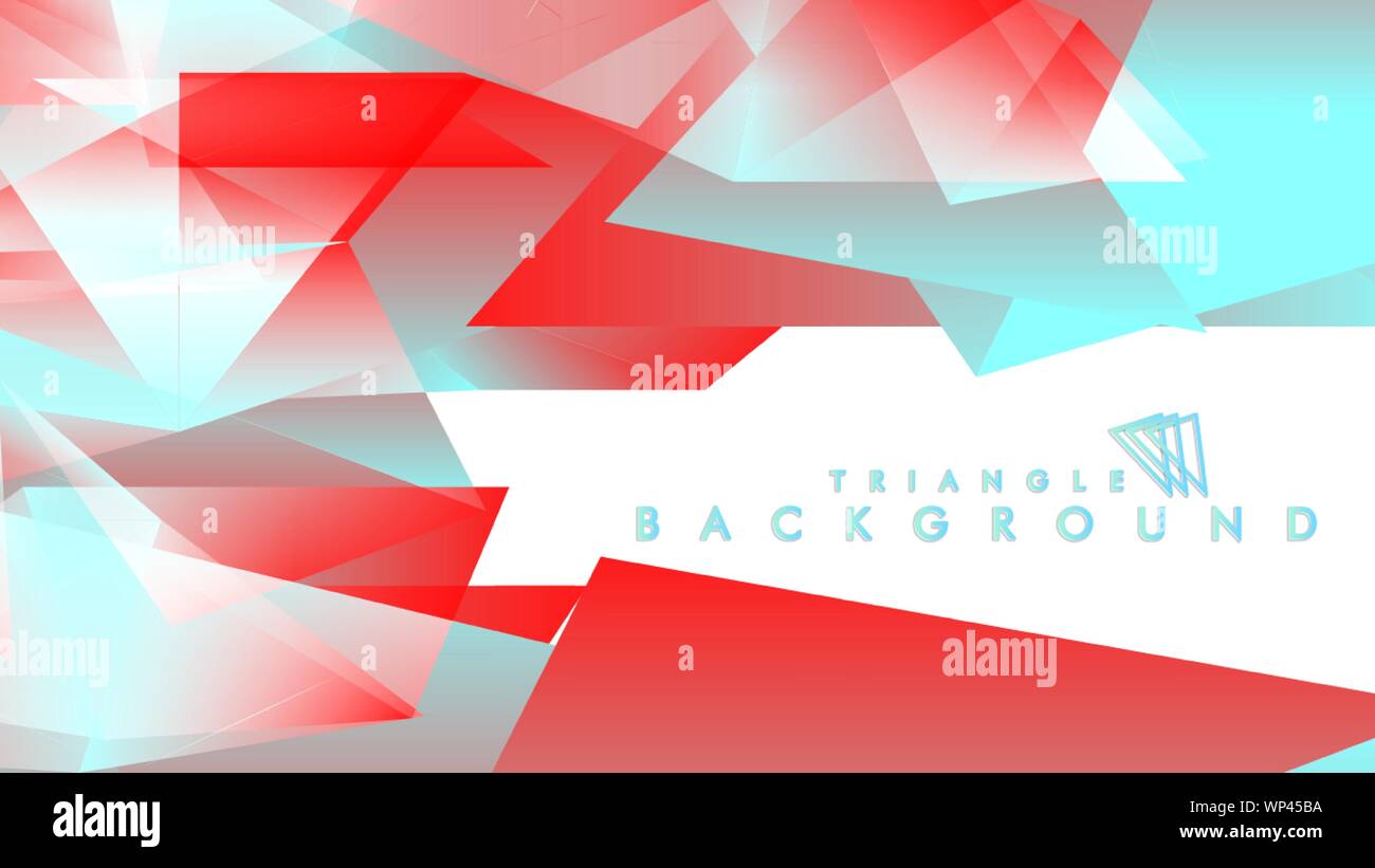 Abstract background vector triangle pattern with red and blue gradient ...
