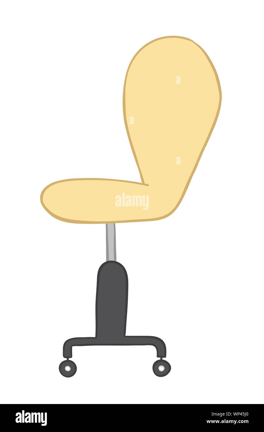 Vector illustration office chair.Hand drawn. Colored outlines Stock ...
