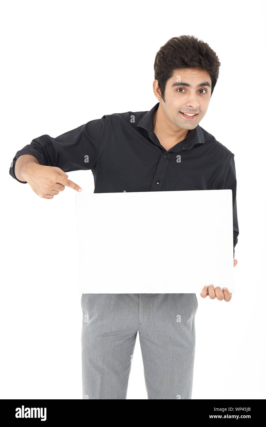 Asian businessman pointing smile Cut Out Stock Images & Pictures - Alamy