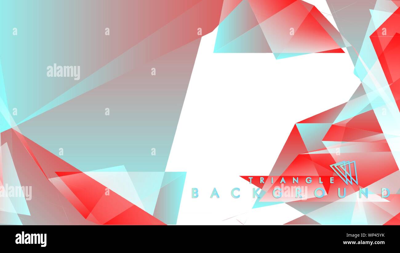 Abstract background vector triangle pattern with red and blue gradient ...