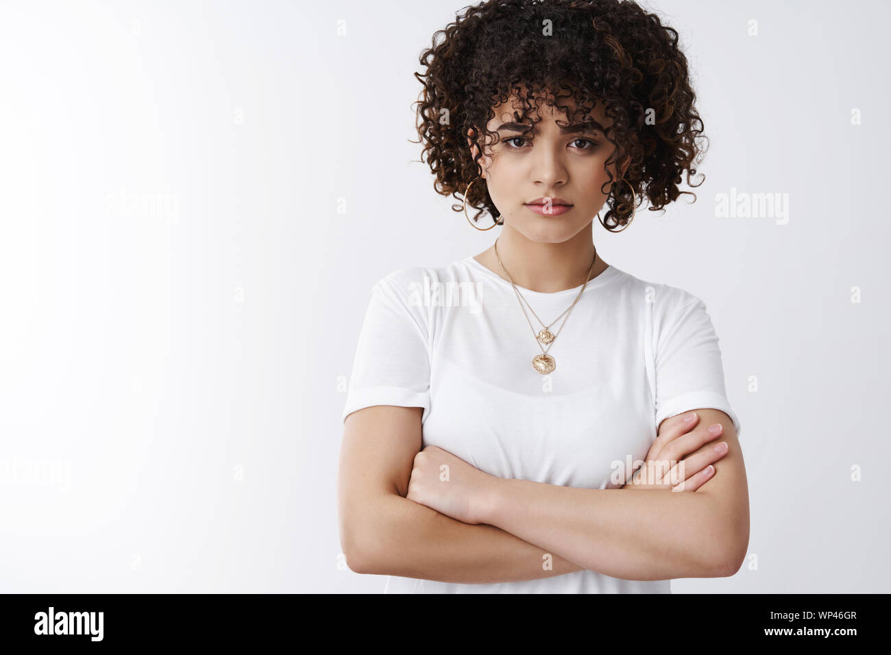 Explain yourself. Displeased angry young attractive girlfriend gloomy ...