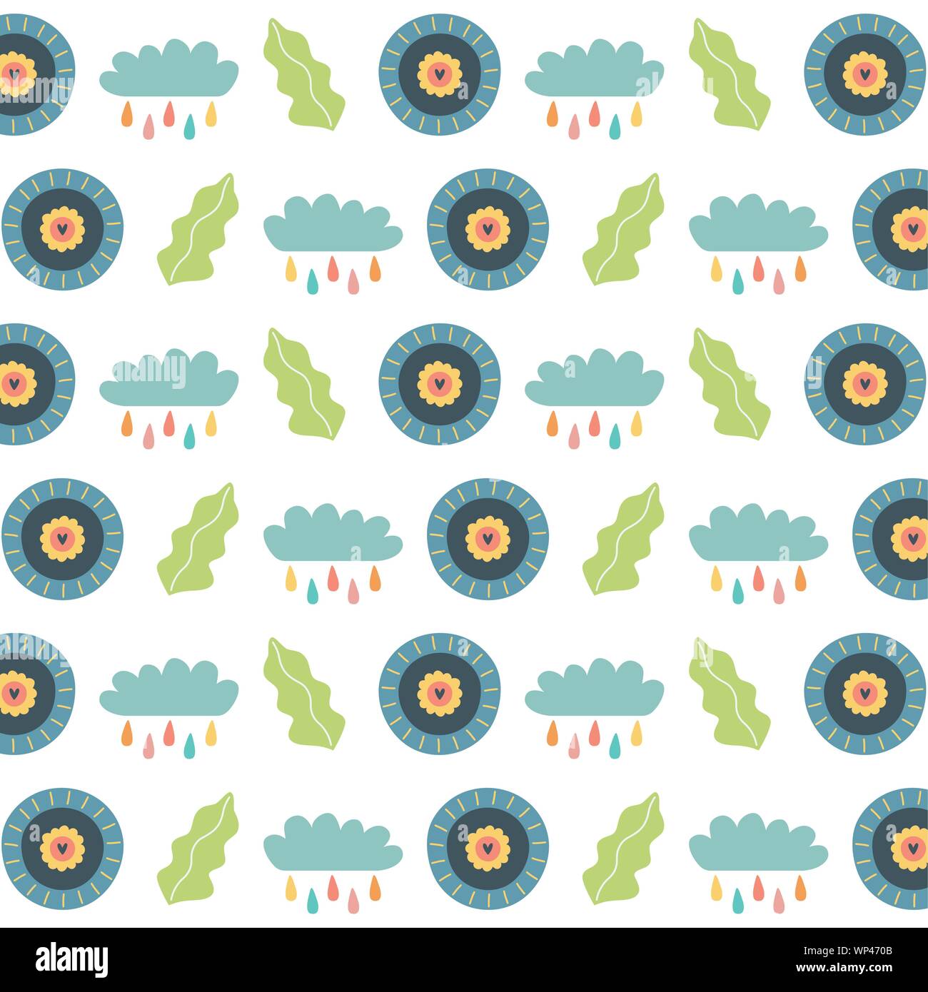 Flower leaf and cloud design, floral nature plant ornament garden ...
