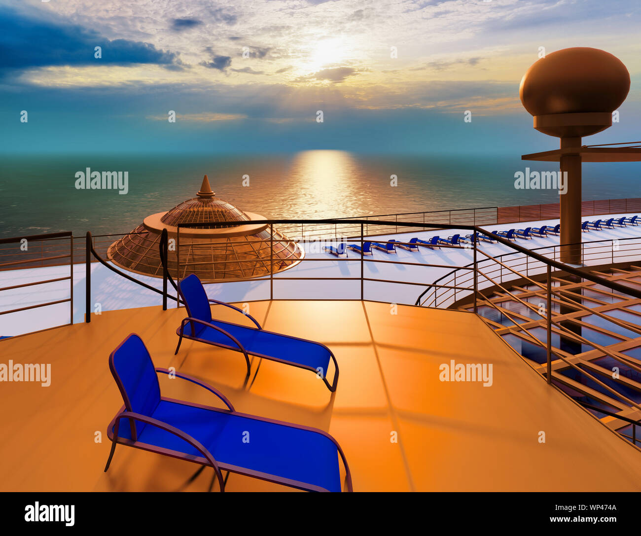 Huge luxury cruise ship 3d rendering Stock Photo - Alamy