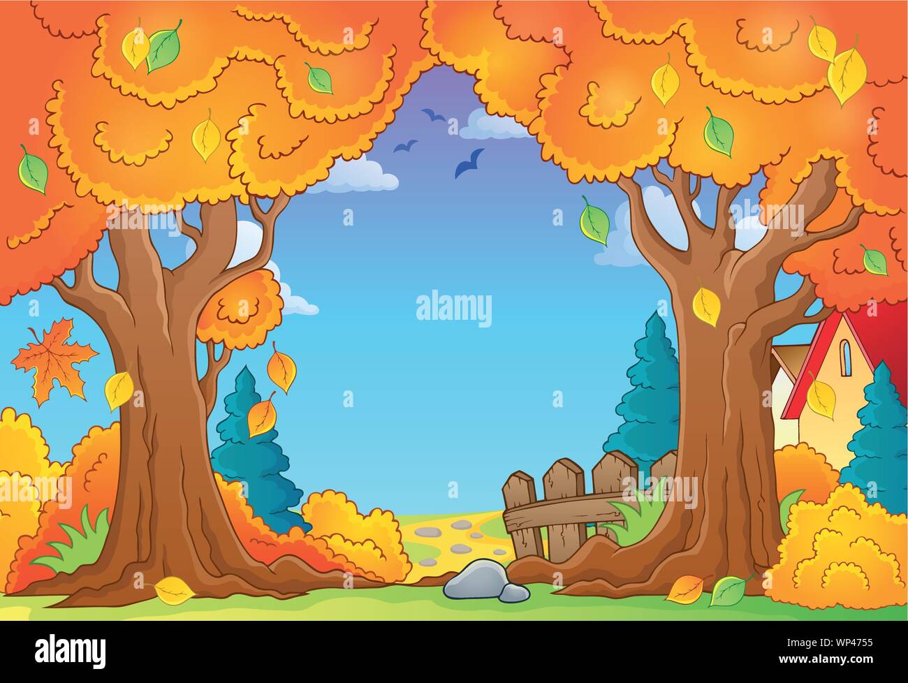 Season shape trees vegetation Stock Vector Images - Alamy