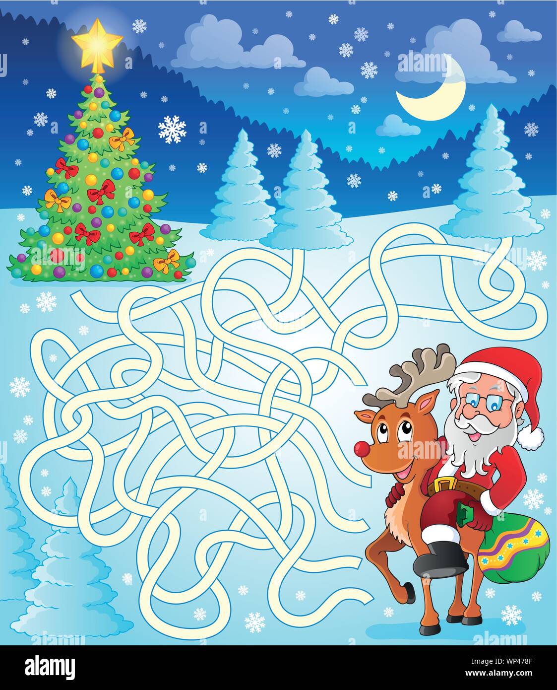 Xmas tree maze Stock Vector Images - Alamy