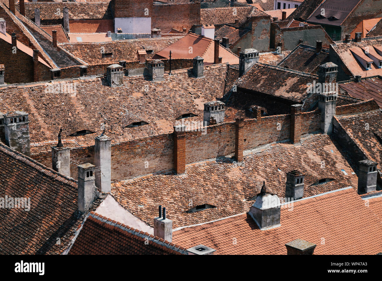 Old roof from Council Tower in Sibiu, Romania Stock Photo - Alamy