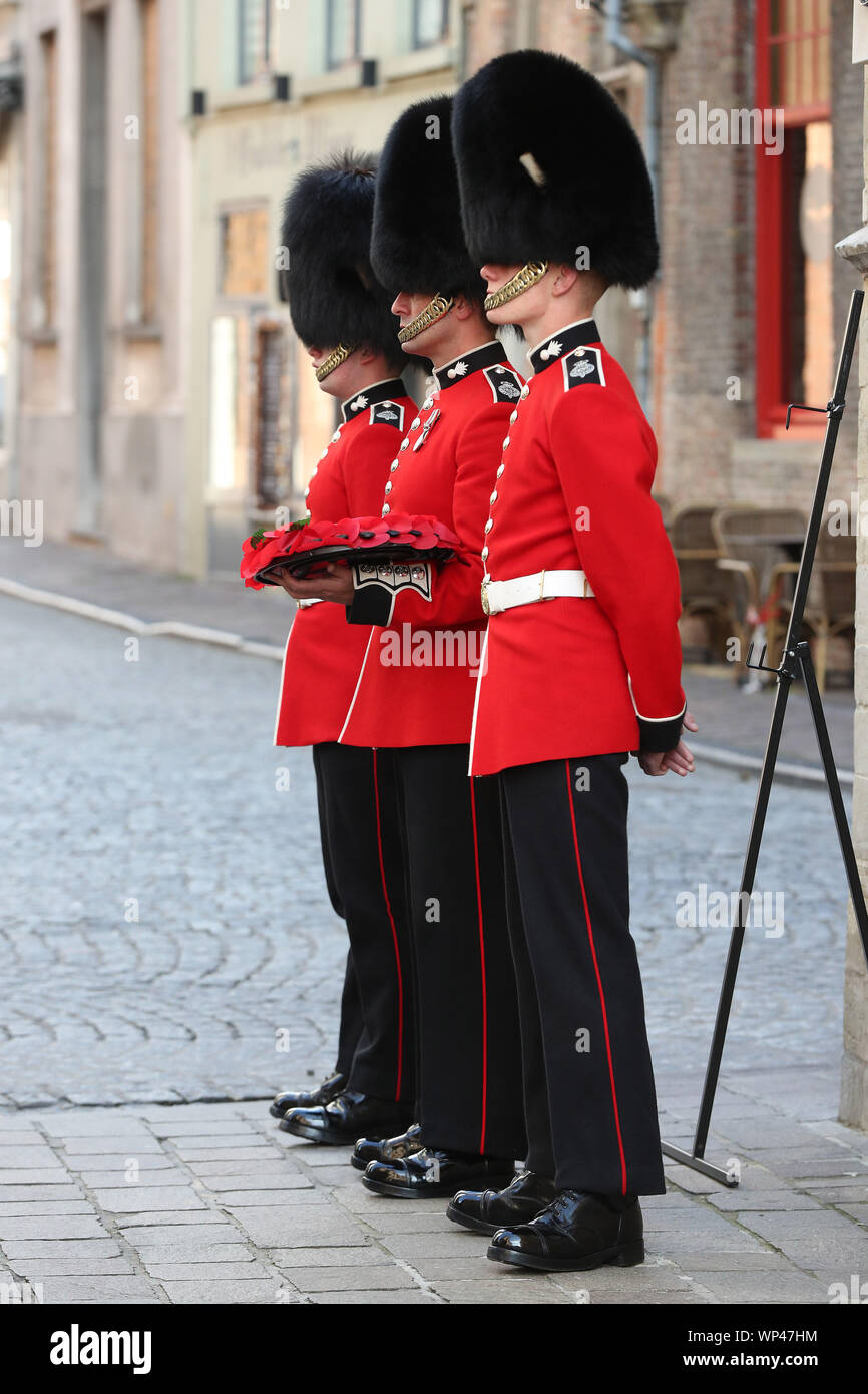 Grenadier Guards wait for the The Duke of York, in his role as colonel ...