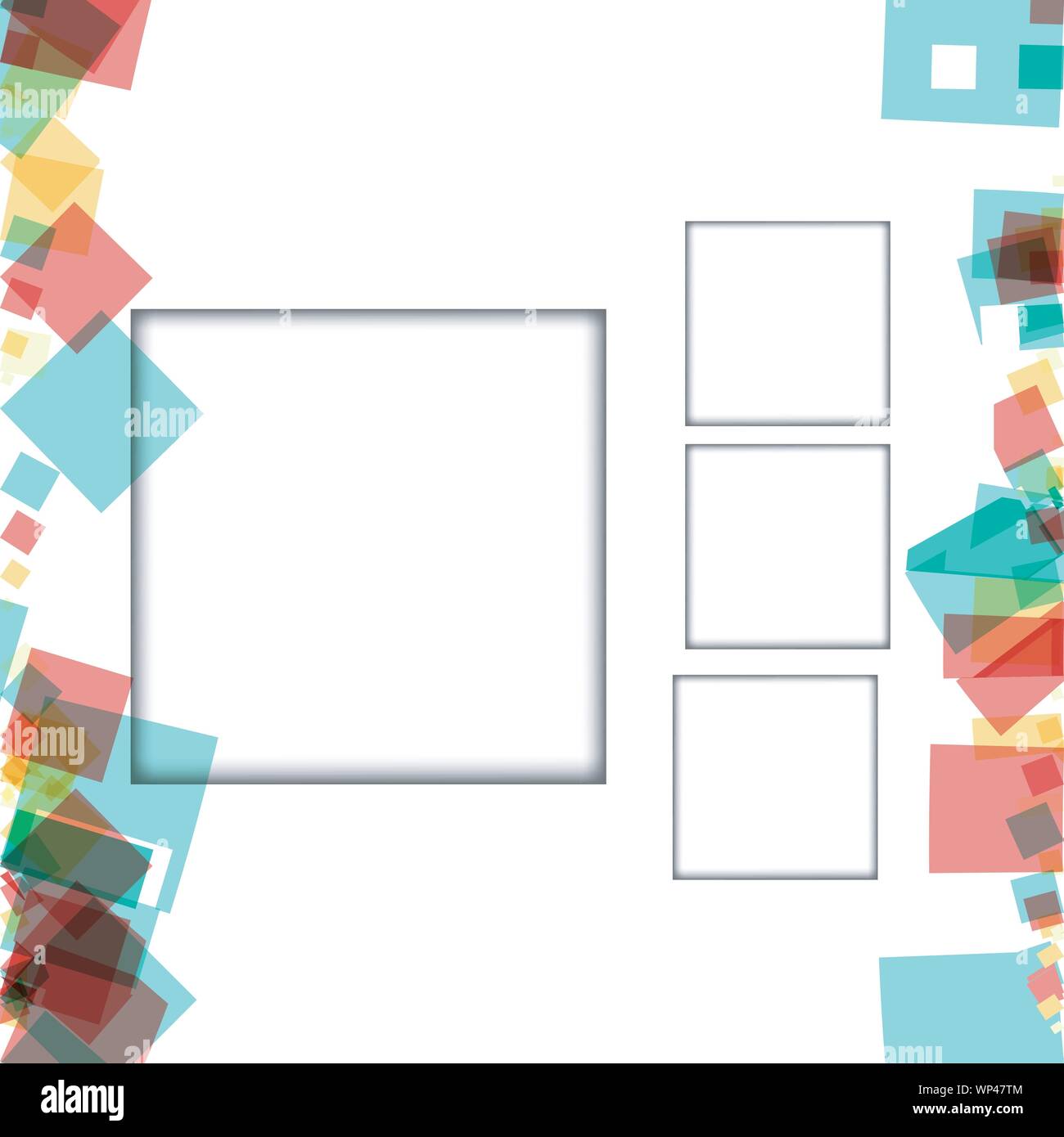 Colorful photo frames, vector illustrations. square borders with ...