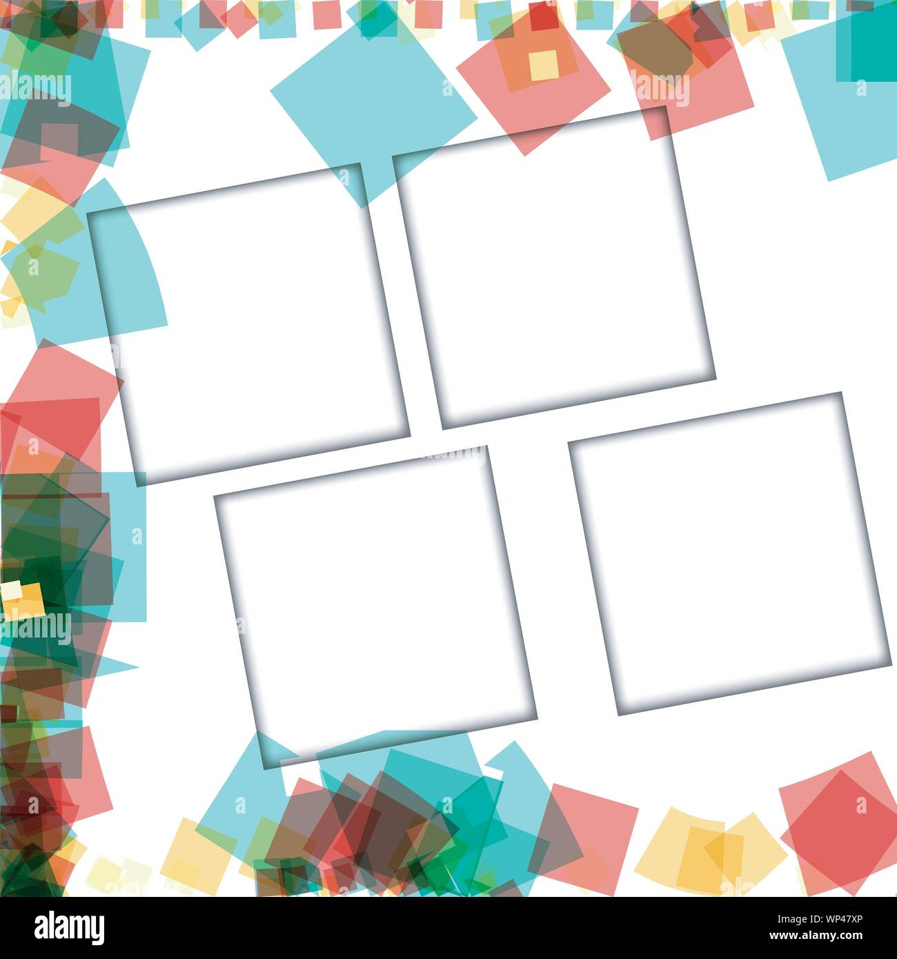 Colorful photo frames, vector illustrations. square borders with ...