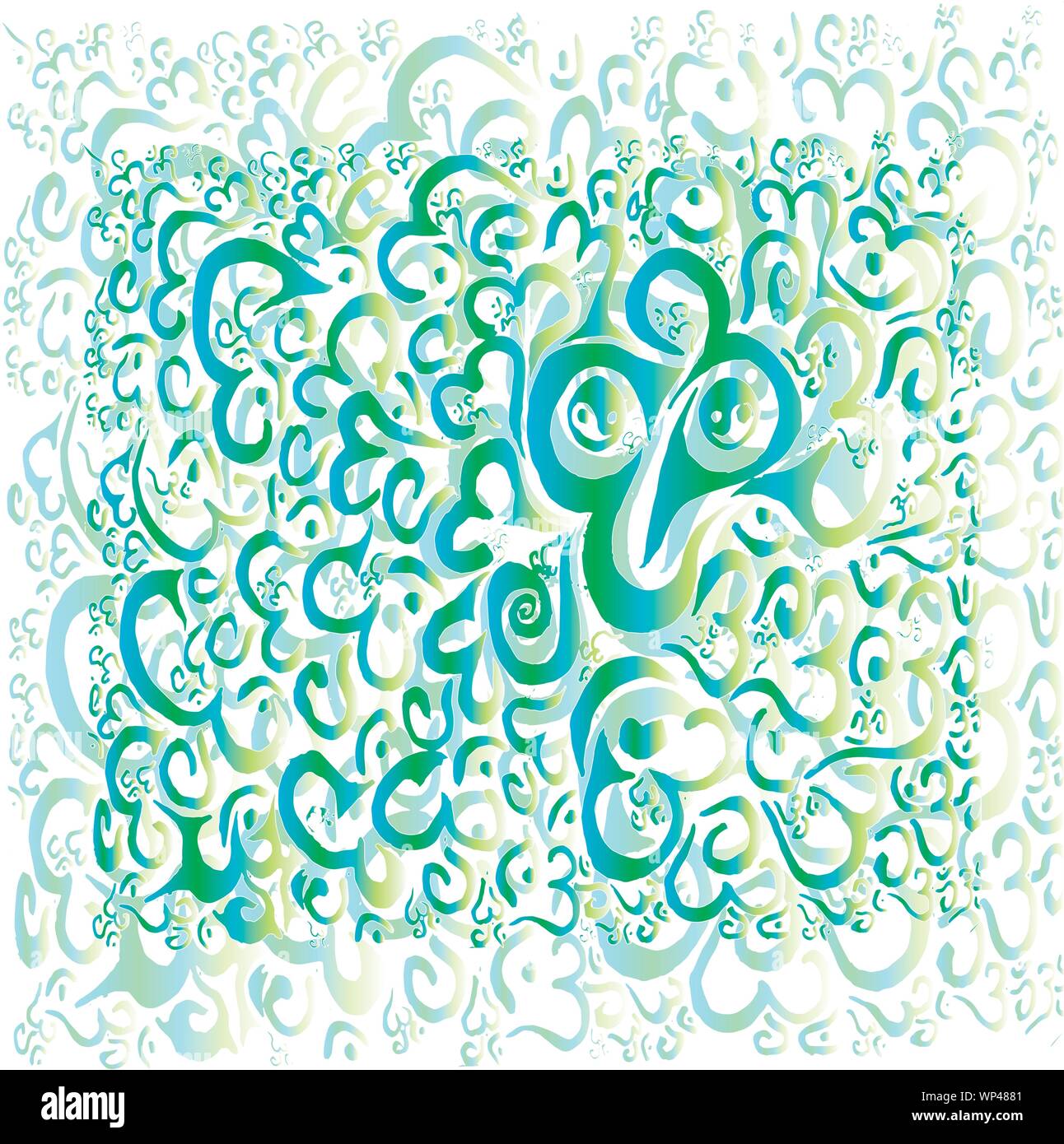 Neon illustration of Ohm. Wallpaper, pattern, background Stock Vector ...