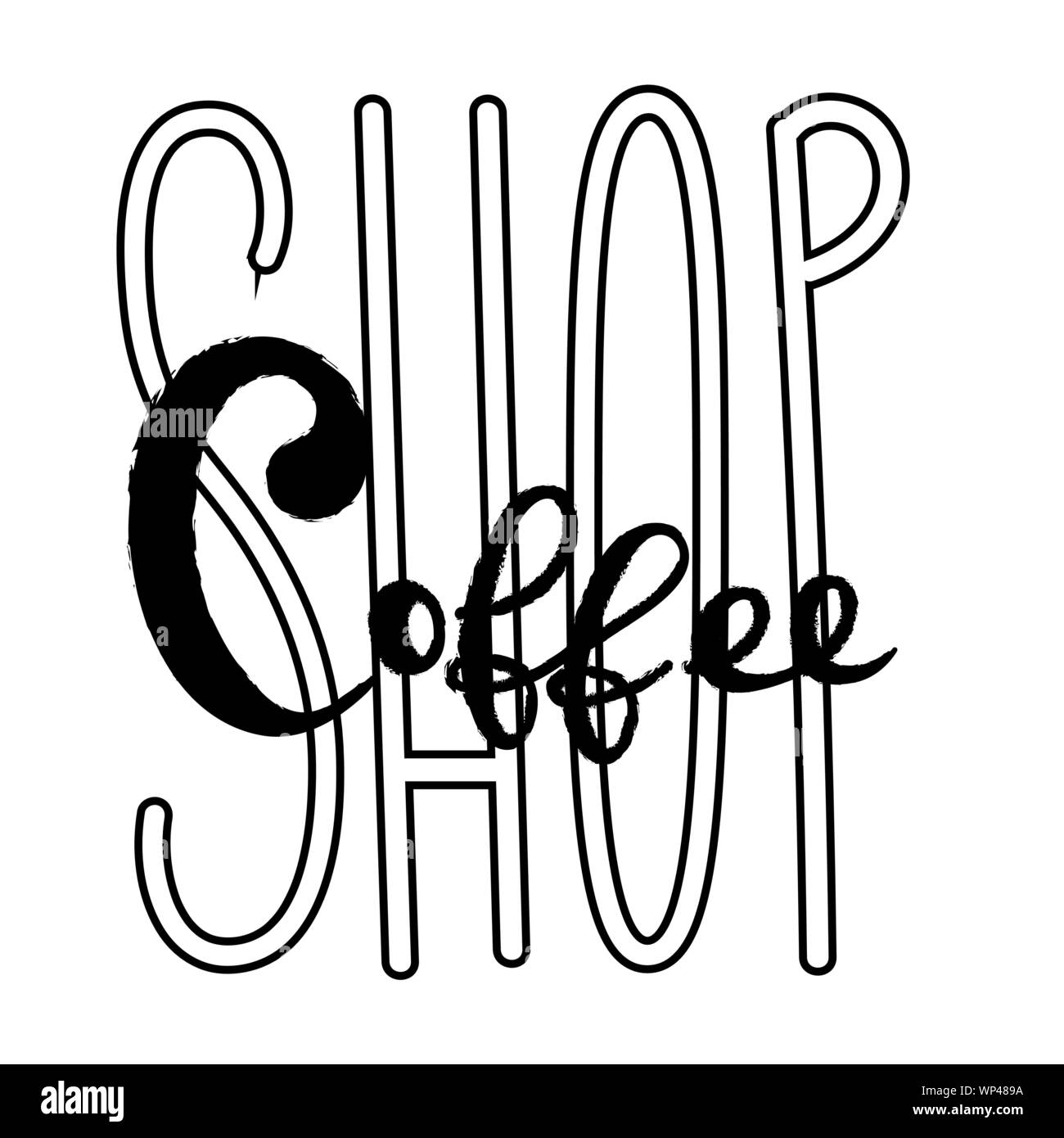 Coffee typography lettering sign logo design template Stock Vector ...