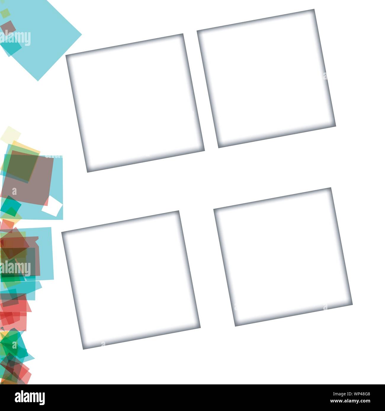 Colorful photo frames, vector illustrations. square borders with ...