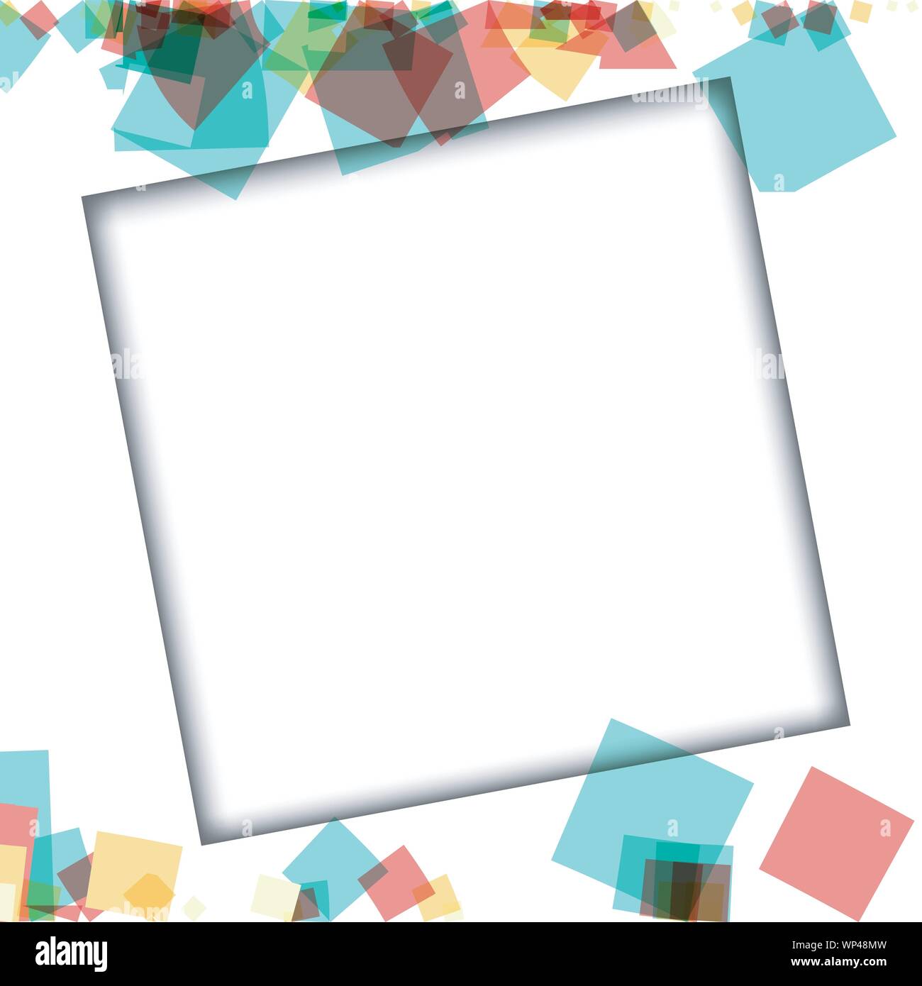Colorful photo frames, vector illustrations. square borders with ...
