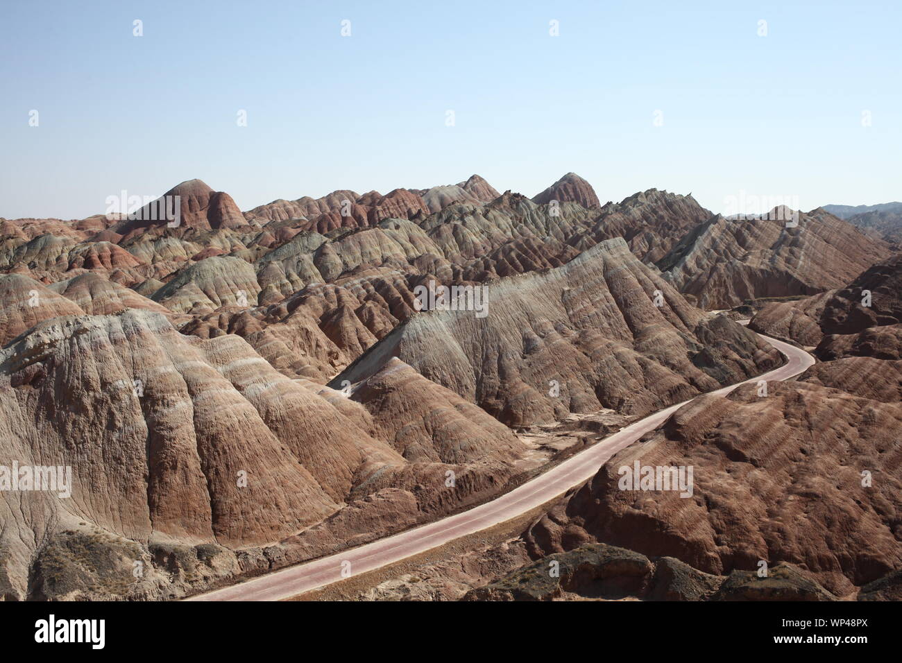 Zhangye rainbow mountains Gansu China drone Stock Photo - Alamy