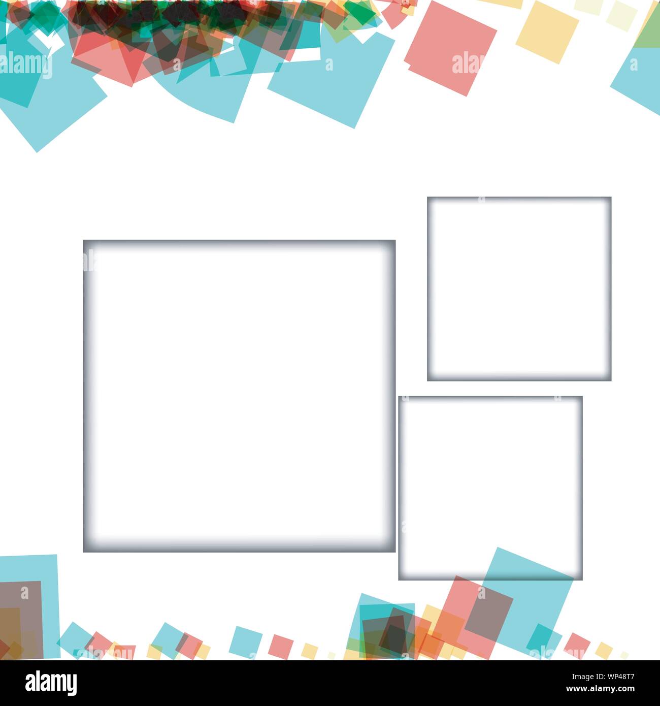 Colorful photo frames, vector illustrations. square borders with ...